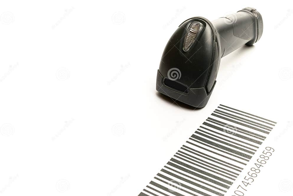 Barcode Scanning. Reader Laser Scanner for Warehouse. Retail Label ...