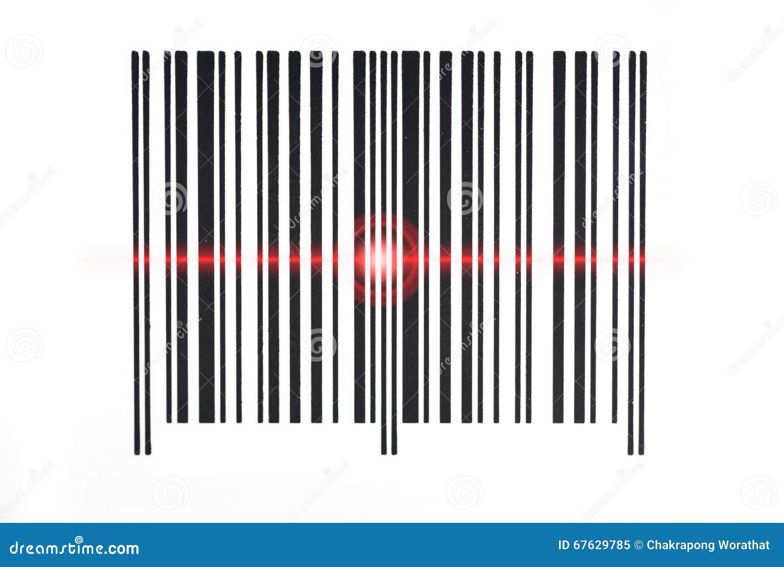 Barcode Scanning Red Beam On White Background. Stock Photography ...