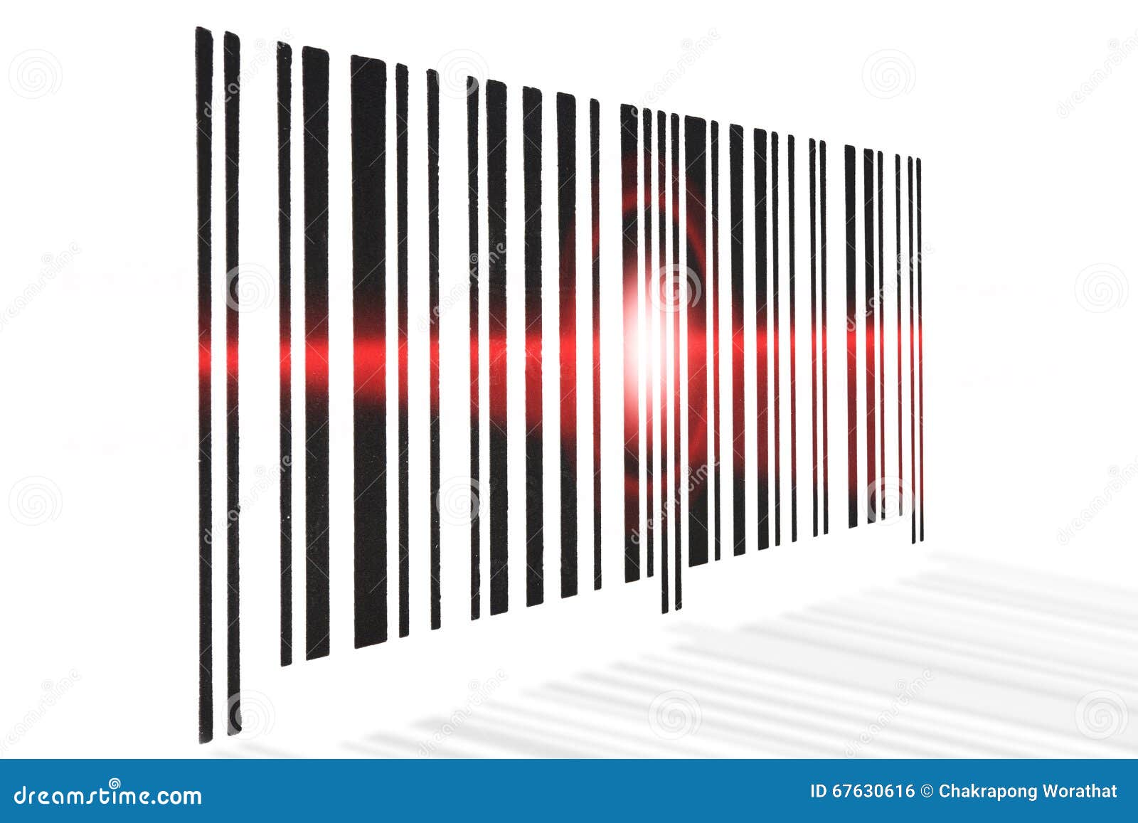Barcode Scanning Red Beam on White Background. Stock Illustration ...