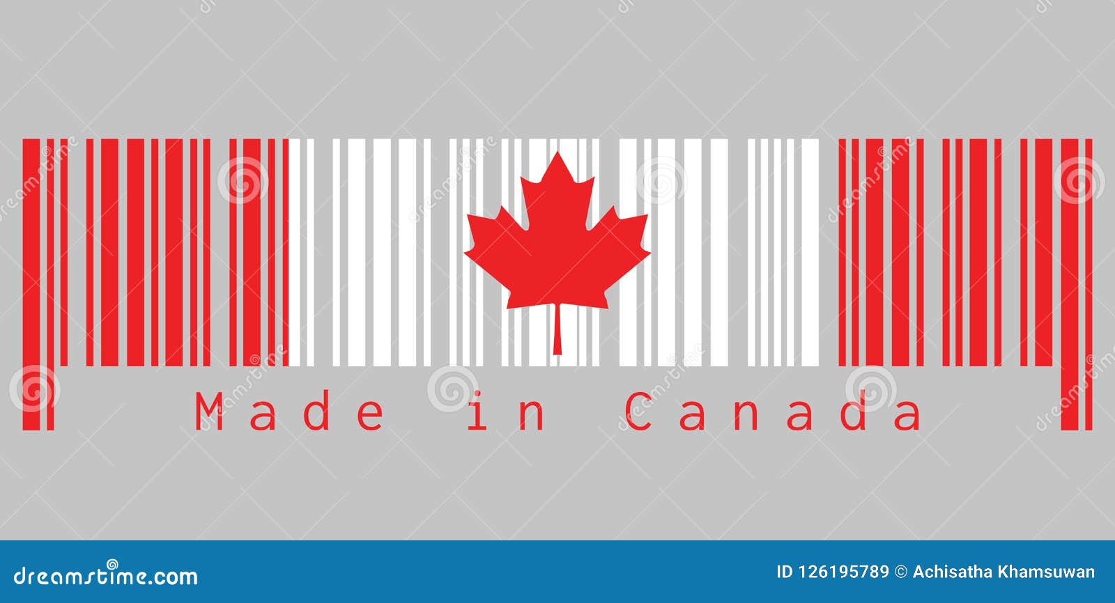 Barcode Set the Color of Canada Flag, a Vertical Triband of Red and ...