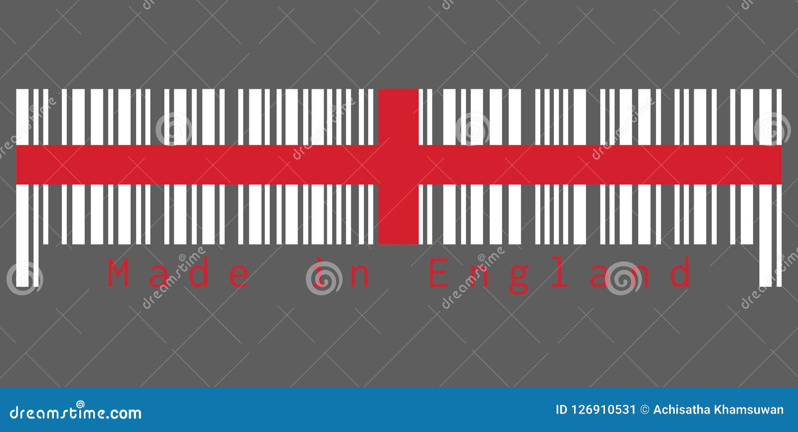 Barcode Set The Color Of England Flag, Red Centred Cross On A White ...