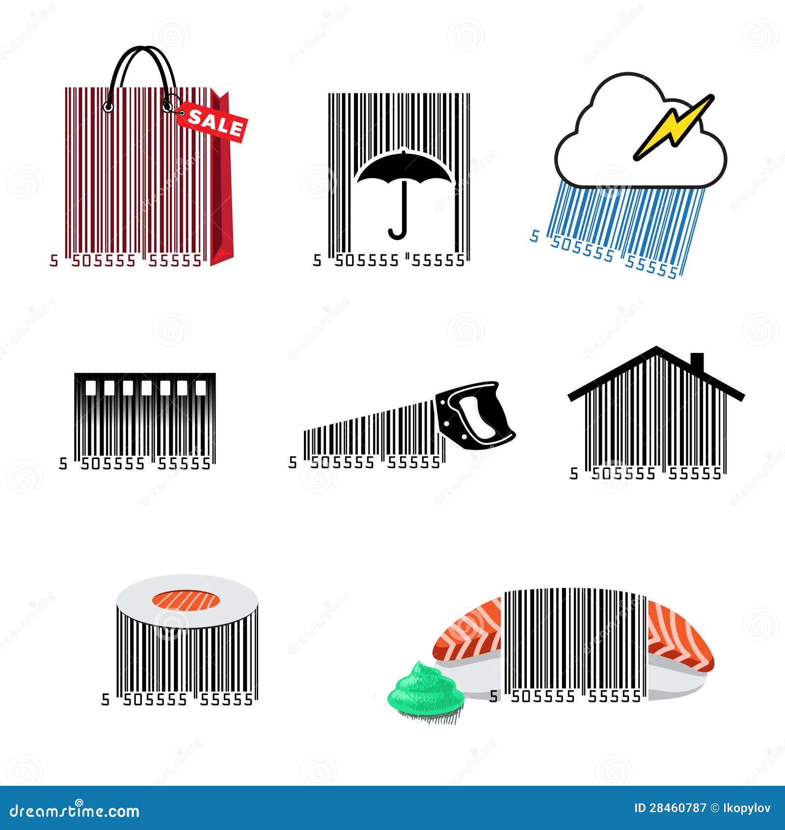 Barcode set icons stock vector. Illustration of house - 28460787