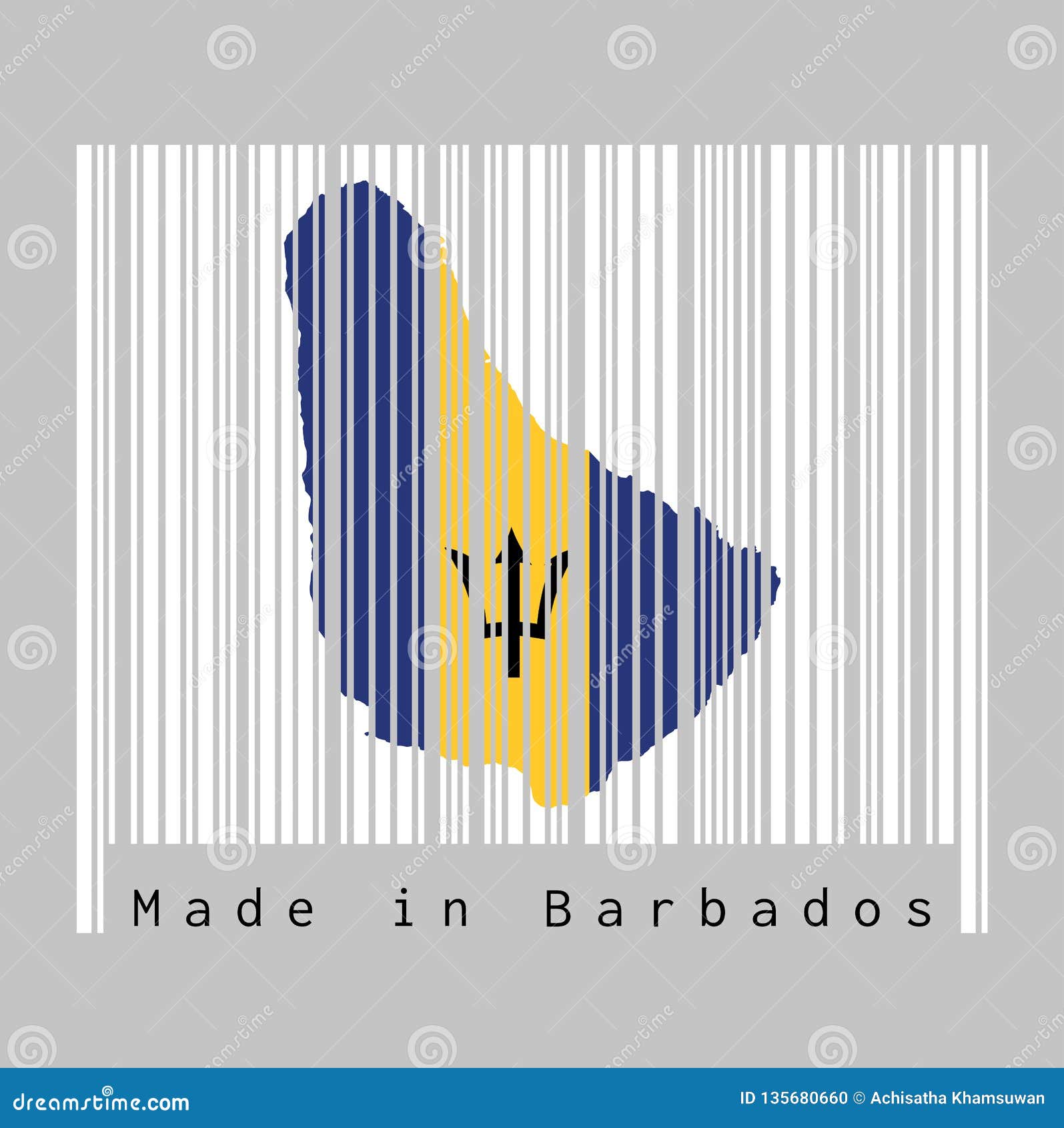 Barcode In A Shape Of USA Map. Vector Illustration In Rainbow Spectrum ...