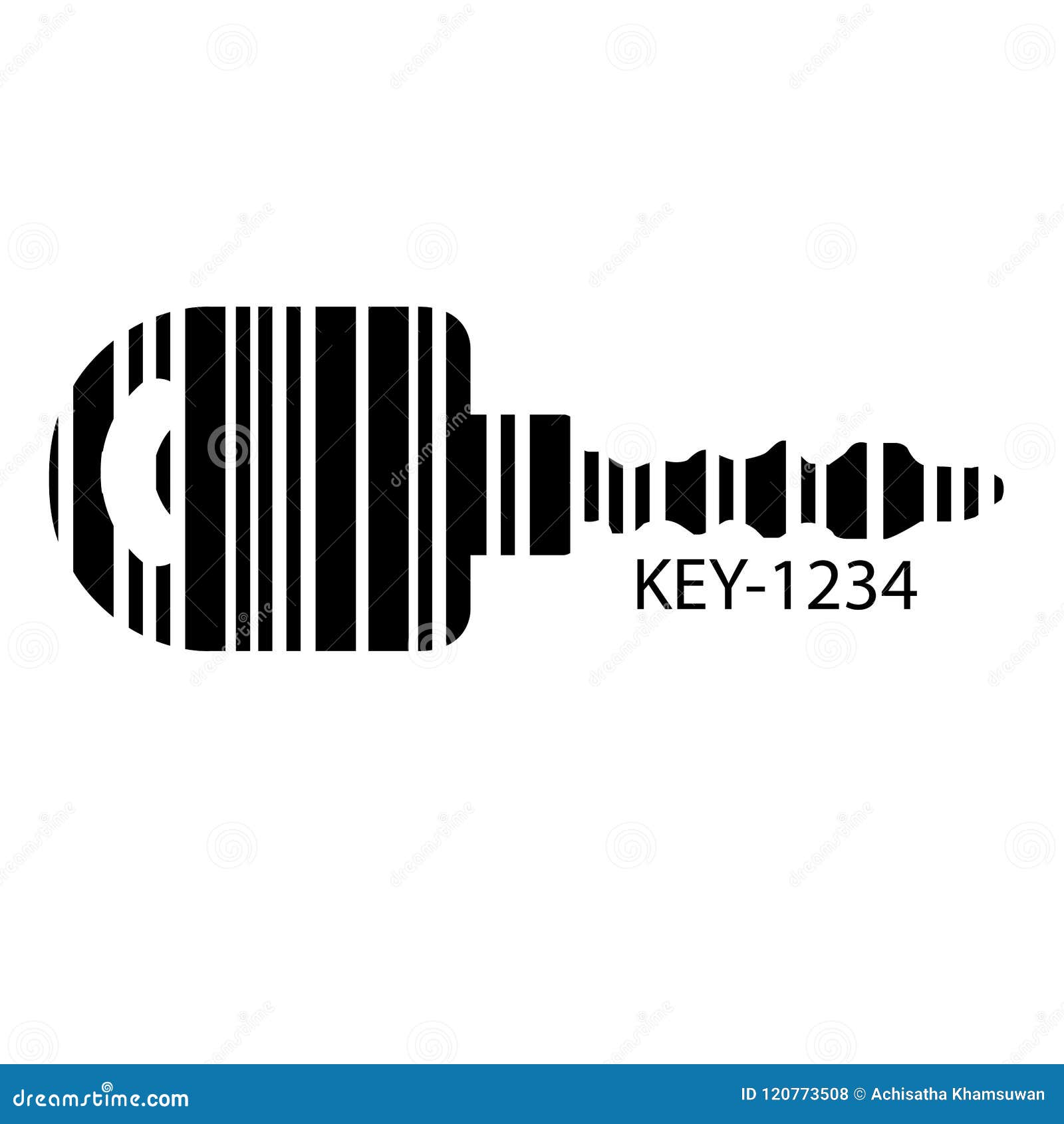 Barcode Set the Shape To the Key, Concept of Successful. Stock Vector ...