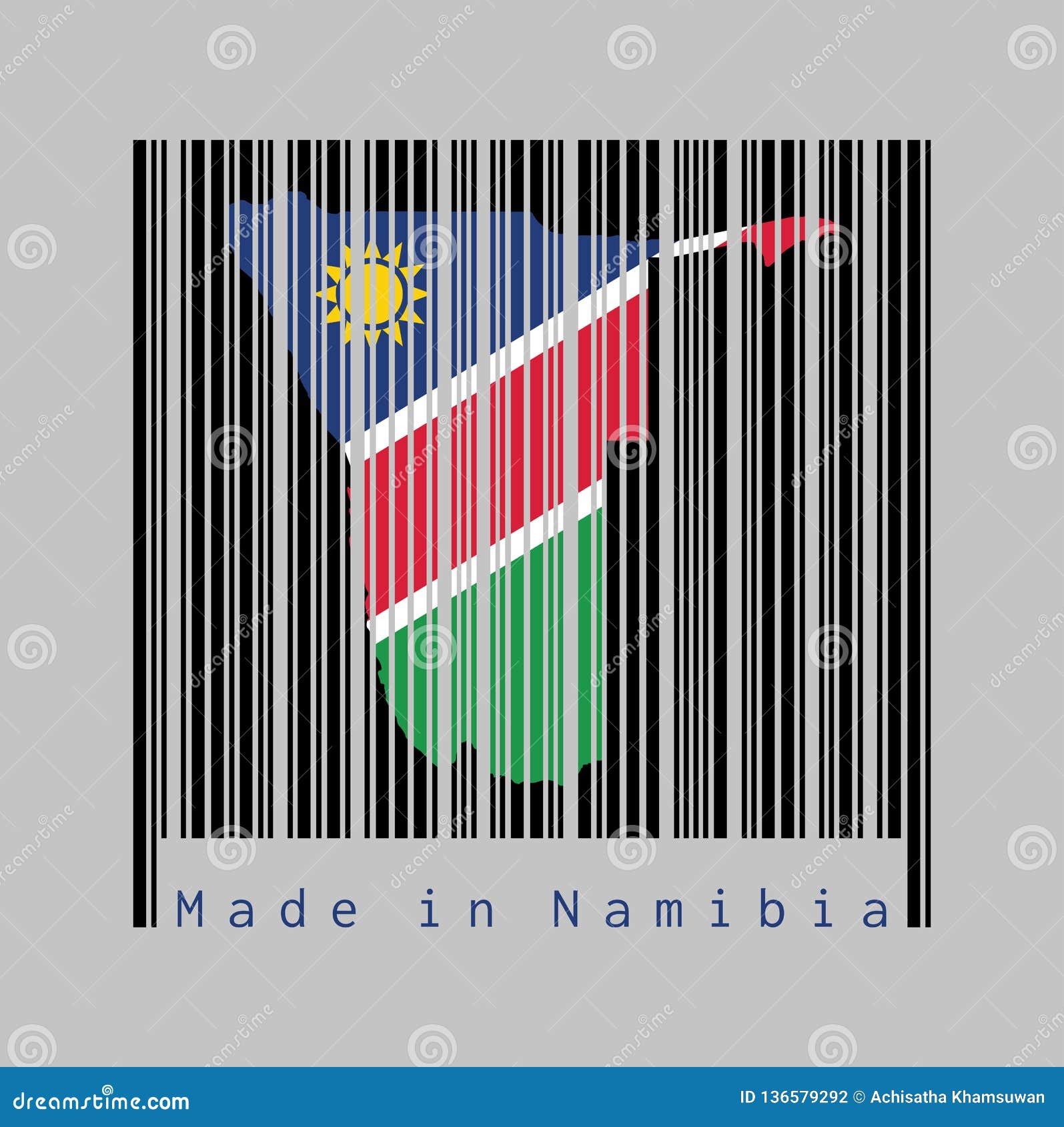 Barcode Set the Shape To Namibia Map Outline and the Color of Namibia ...