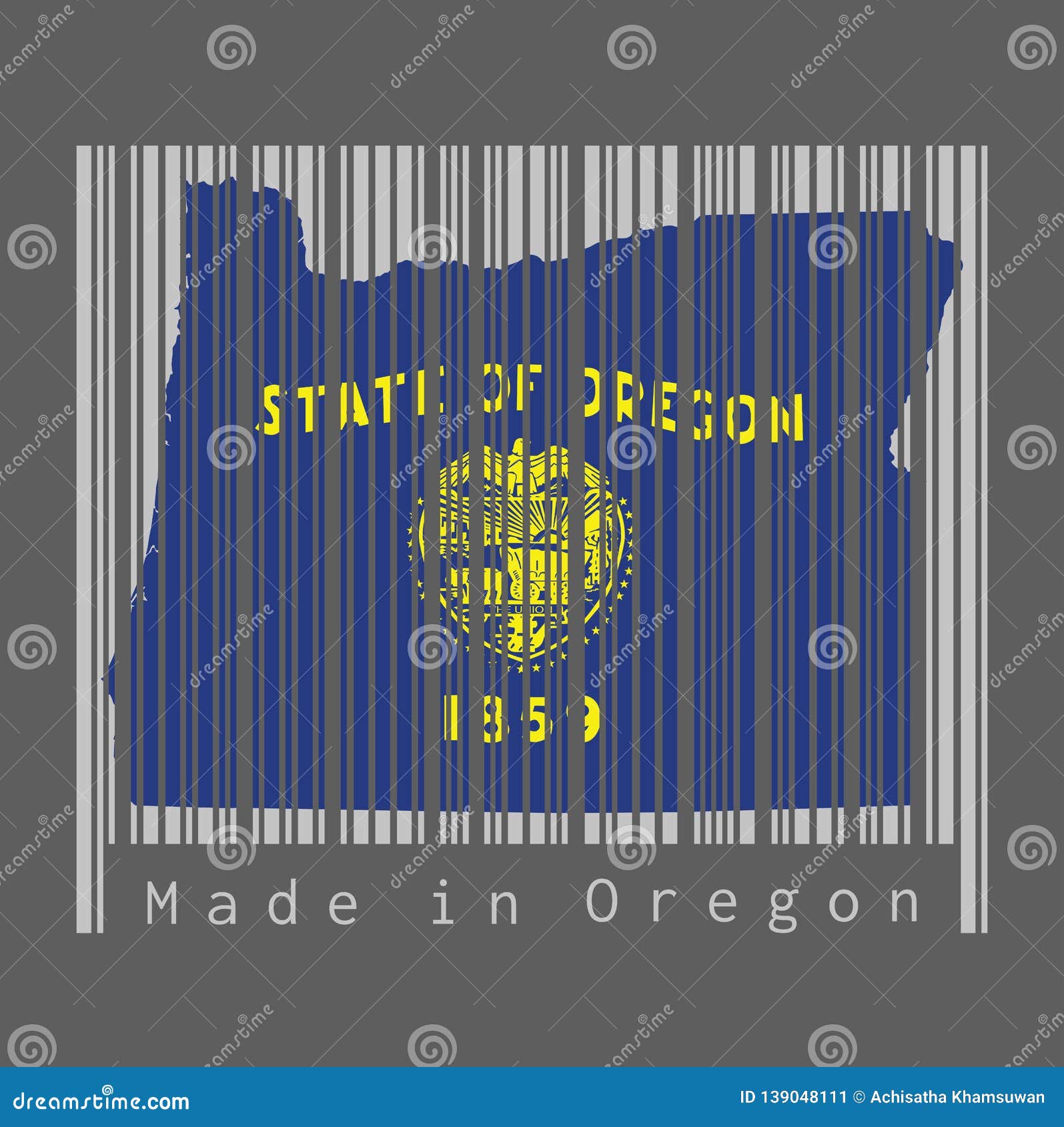 Oregon Grey Vector Outline Map | CartoonDealer.com #133819036