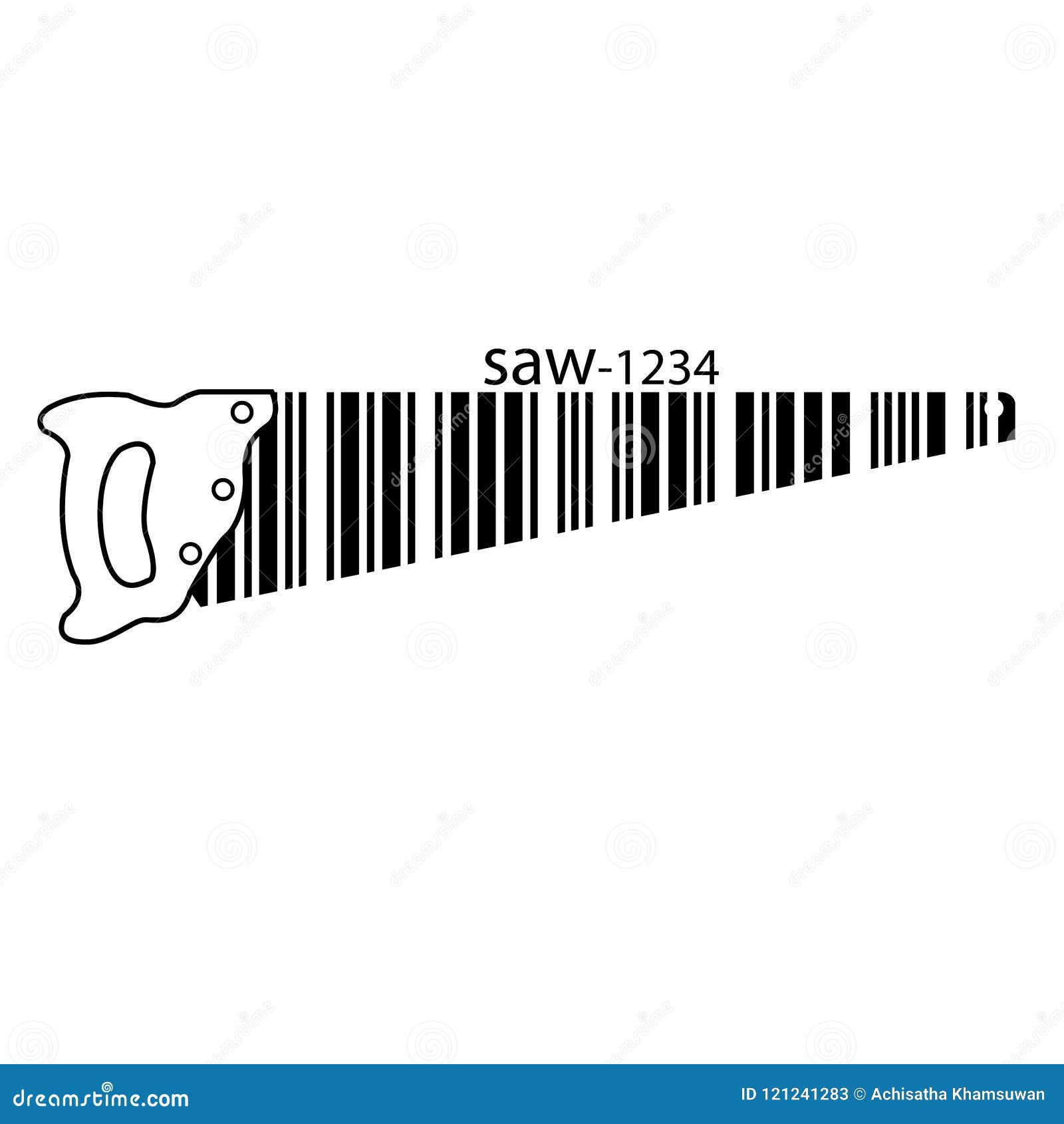 Barcode Set the Shape To the Saw, Concept of Construction. Stock Vector ...