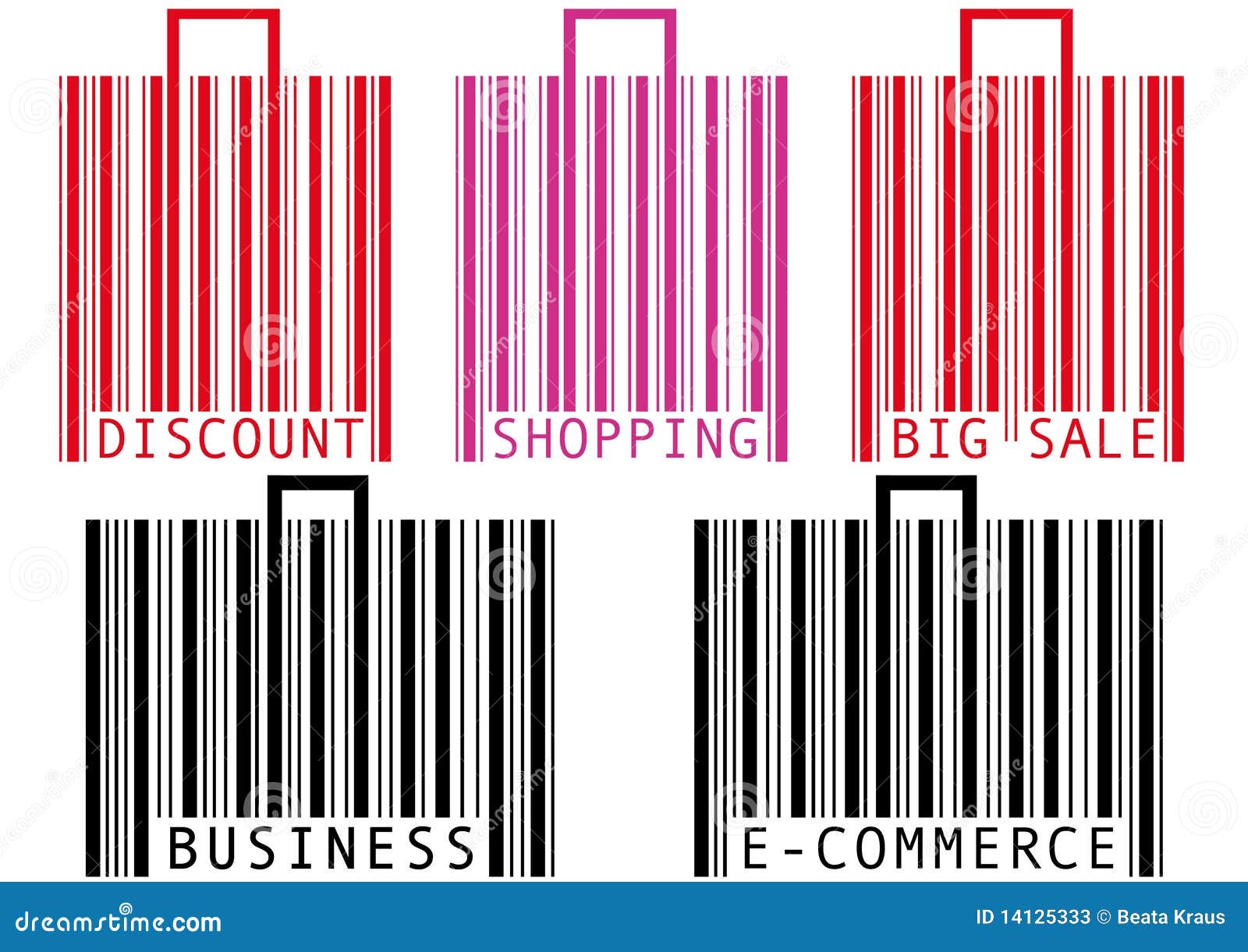 Barcode Shopping Bag and Suitcase Stock Vector - Illustration of ...