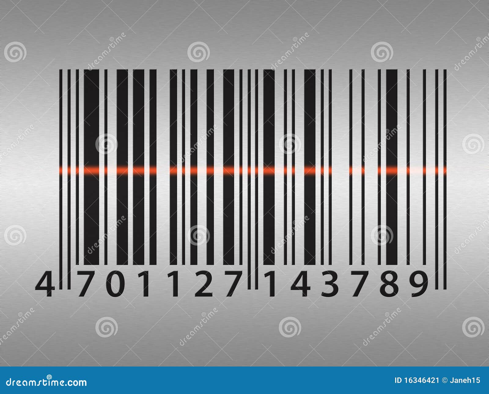 Barcode on Stainless Steel Background Stock Illustration - Illustration ...