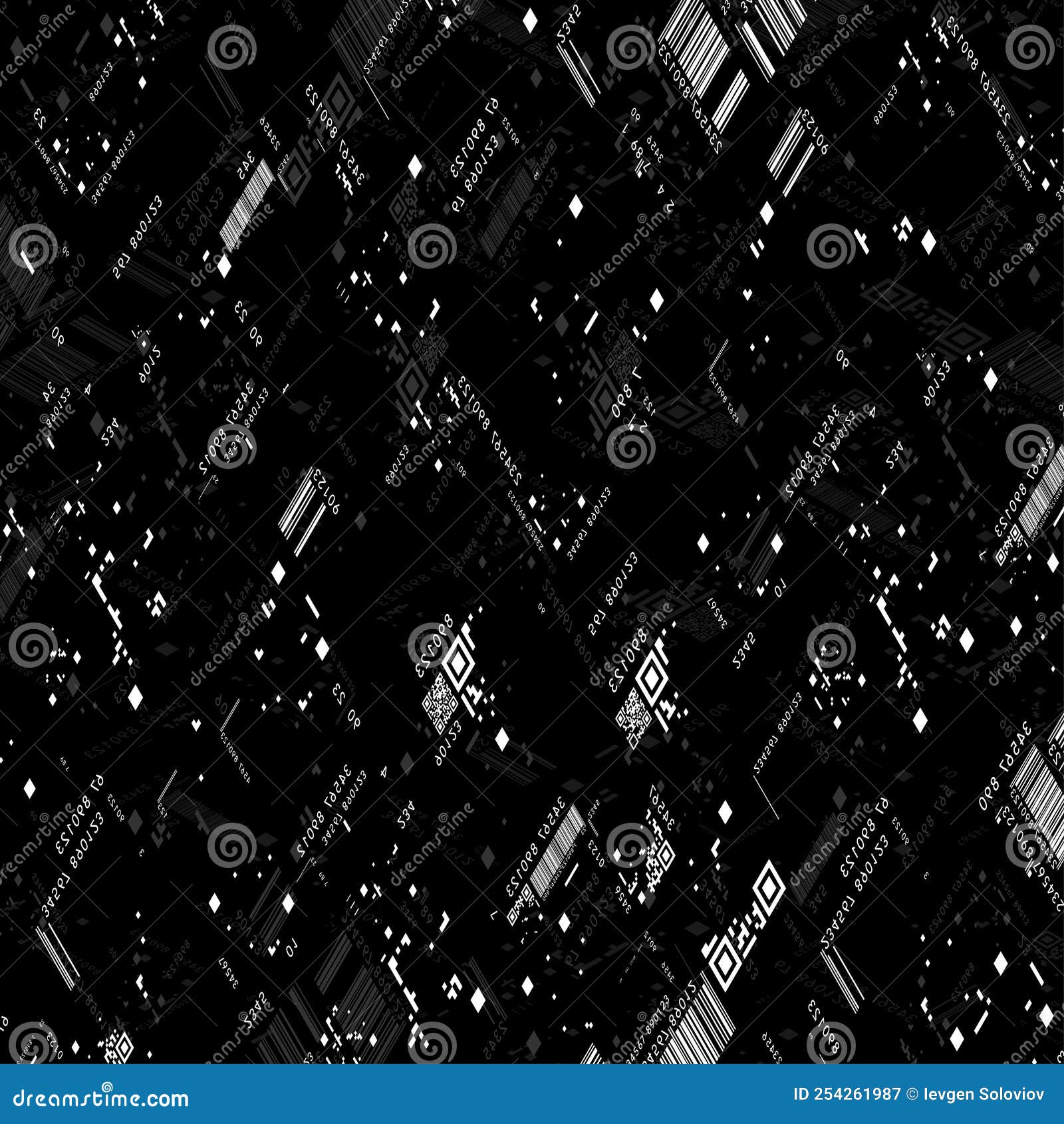 Barcode Style Black Isometric Pattern Banner Stock Vector ...