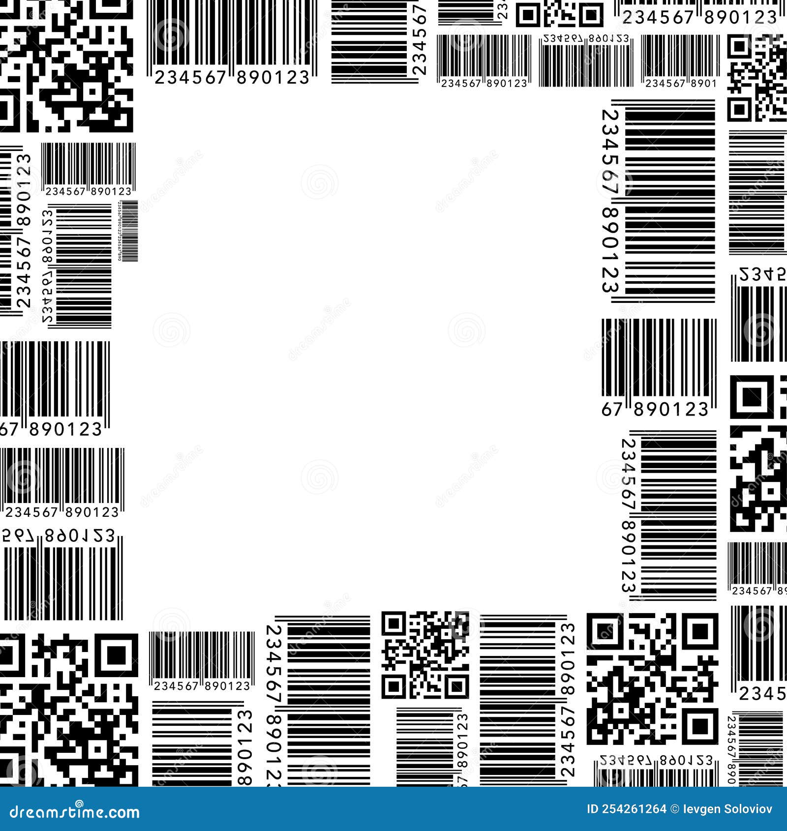 Barcode Style Pattern Frame Stock Vector - Illustration of vector ...