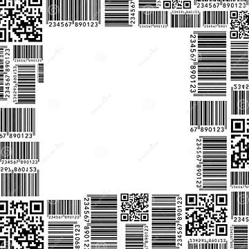 Barcode Style Pattern Frame Stock Vector - Illustration of vector ...
