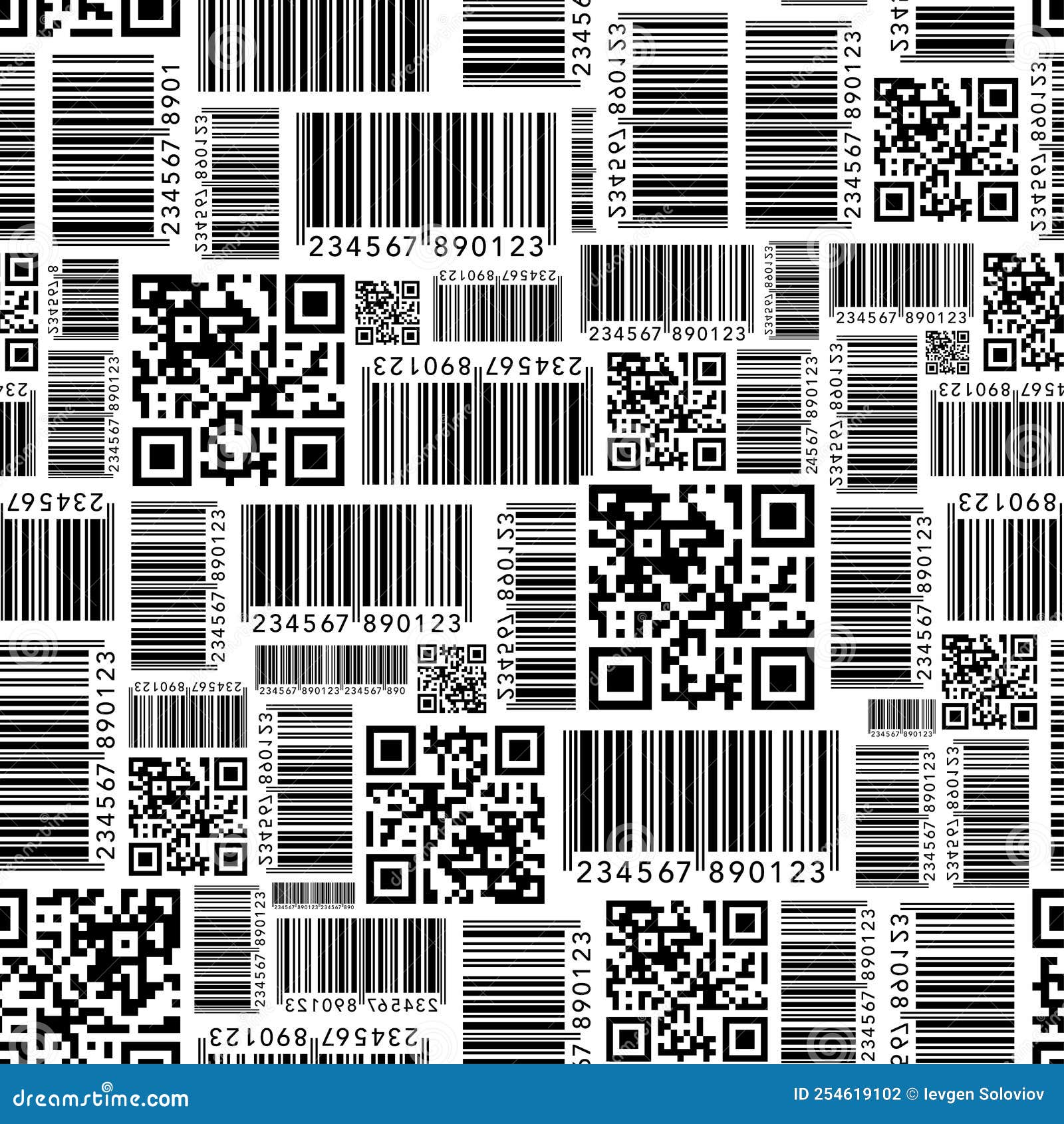 Barcode Style Seamless Pattern Background Stock Vector - Illustration ...