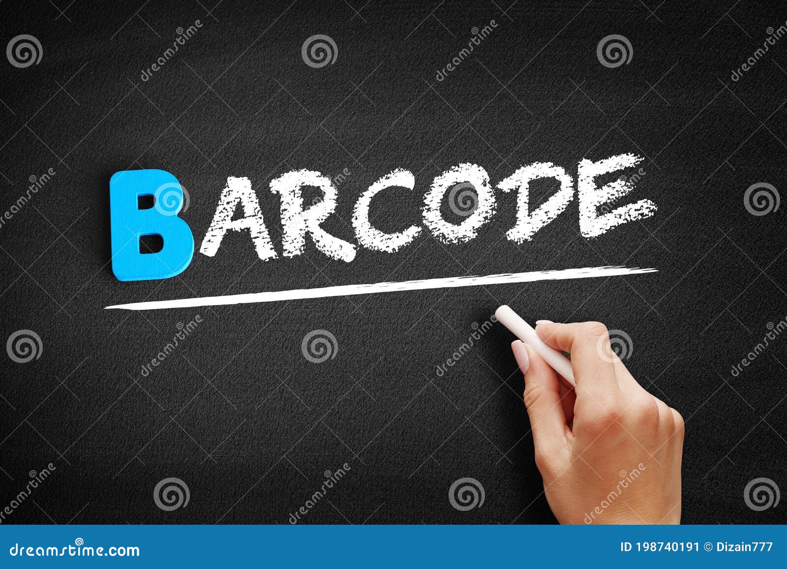 Barcode text on blackboard stock image. Image of concept - 198740191
