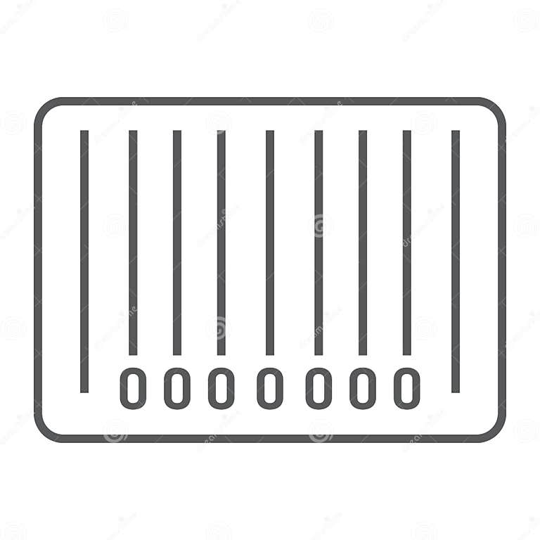 Barcode Thin Line Icon, E Commerce and Marketing Stock Vector ...