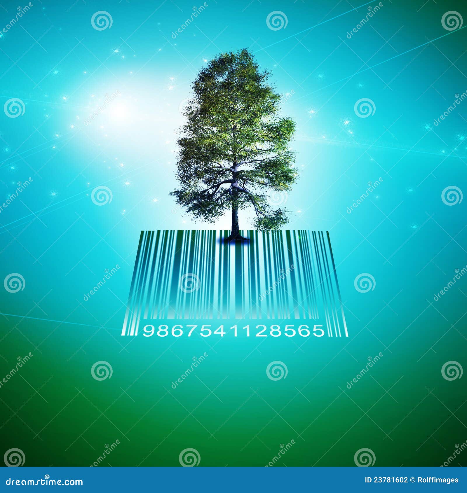 Barcode Tree stock illustration. Illustration of green - 23781602