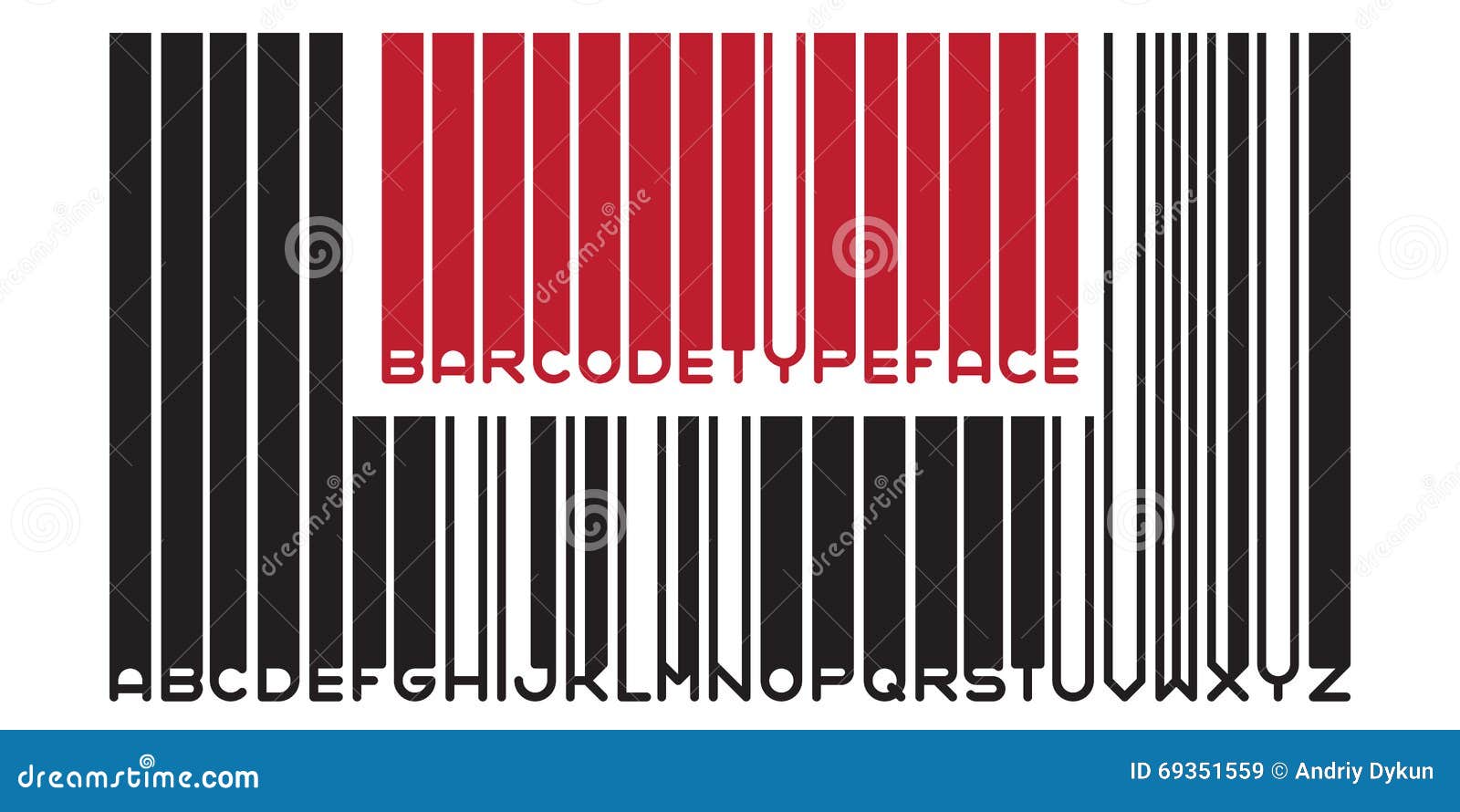 Barcode typeface font stock vector. Illustration of font - 69351559