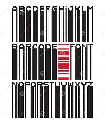 Barcode typeface font stock vector. Illustration of alphabet - 69352342