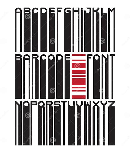 Barcode typeface font stock vector. Illustration of alphabet - 69352342