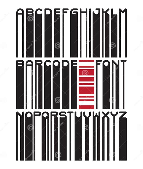 Barcode typeface font stock vector. Illustration of alphabet - 69352342