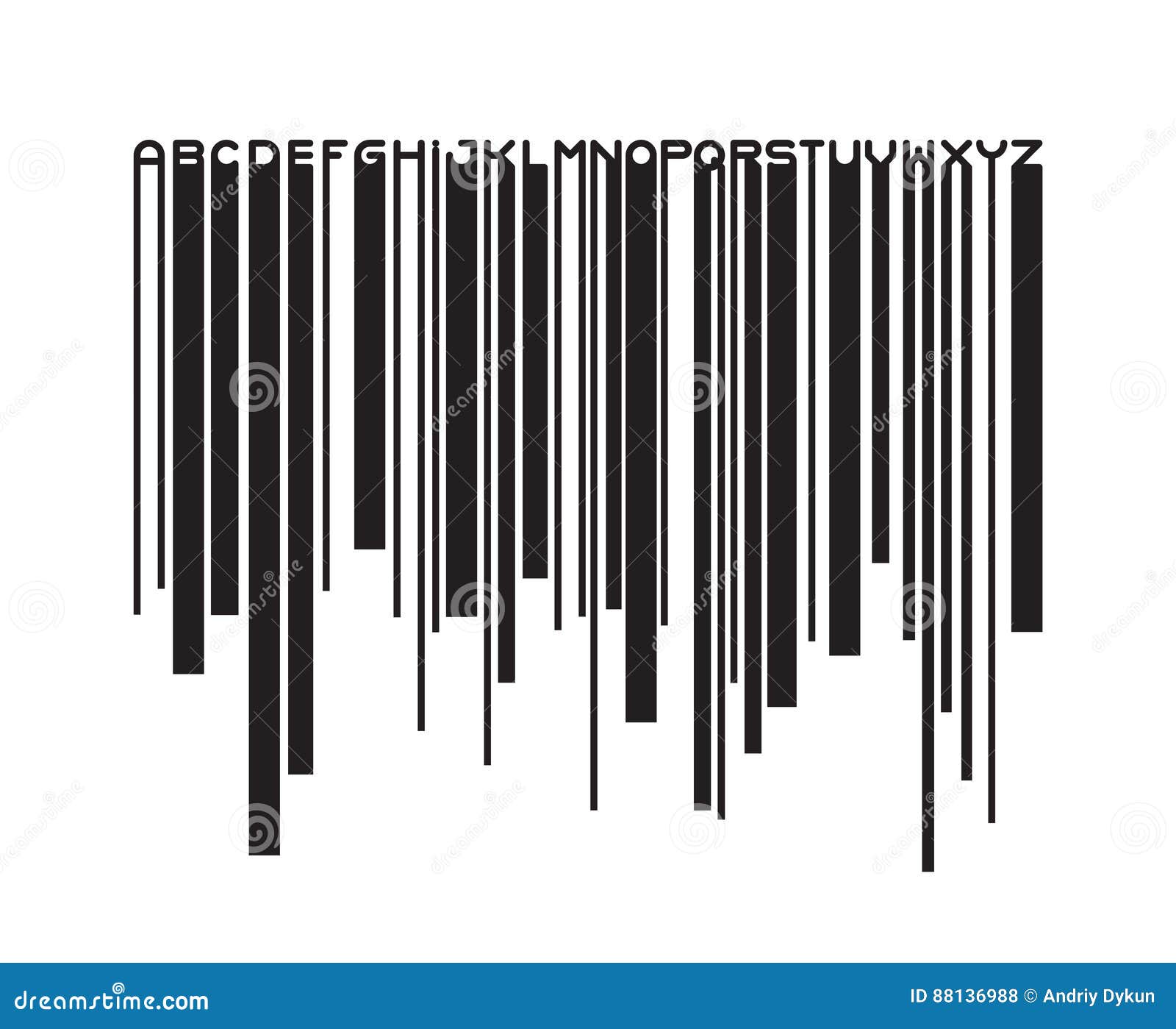 Barcode Typeface Font Cartoon Vector | CartoonDealer.com #69351559