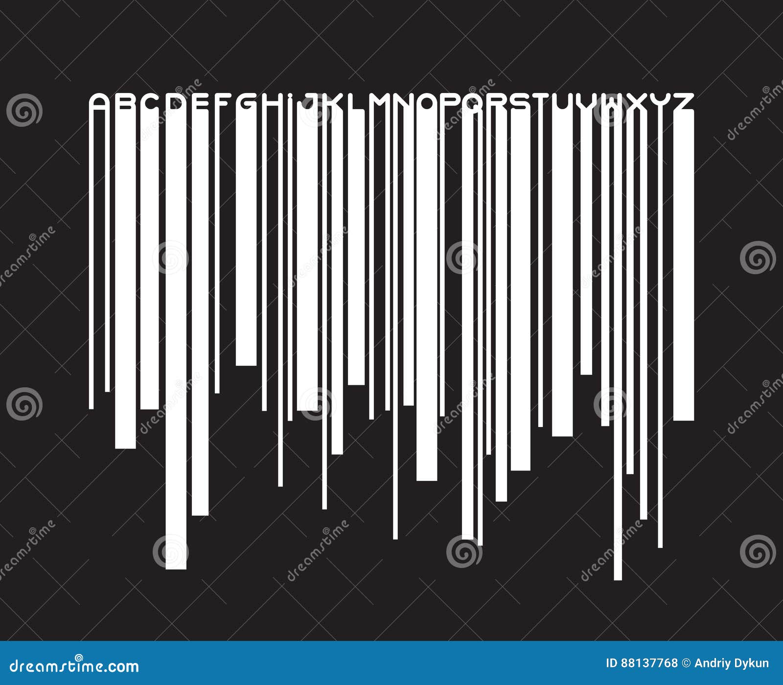 Barcode Typeface Font Cartoon Vector | CartoonDealer.com #69351559
