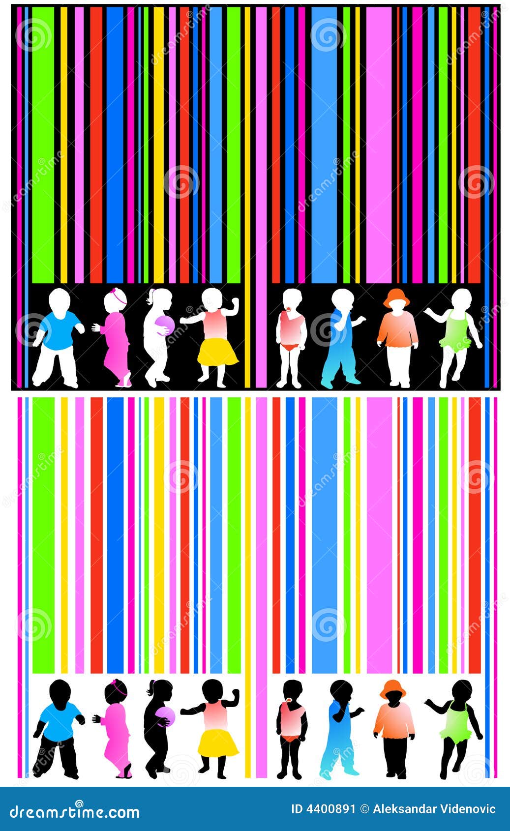 Barcode und Kinder vektor abbildung. Illustration von frech - 4400891