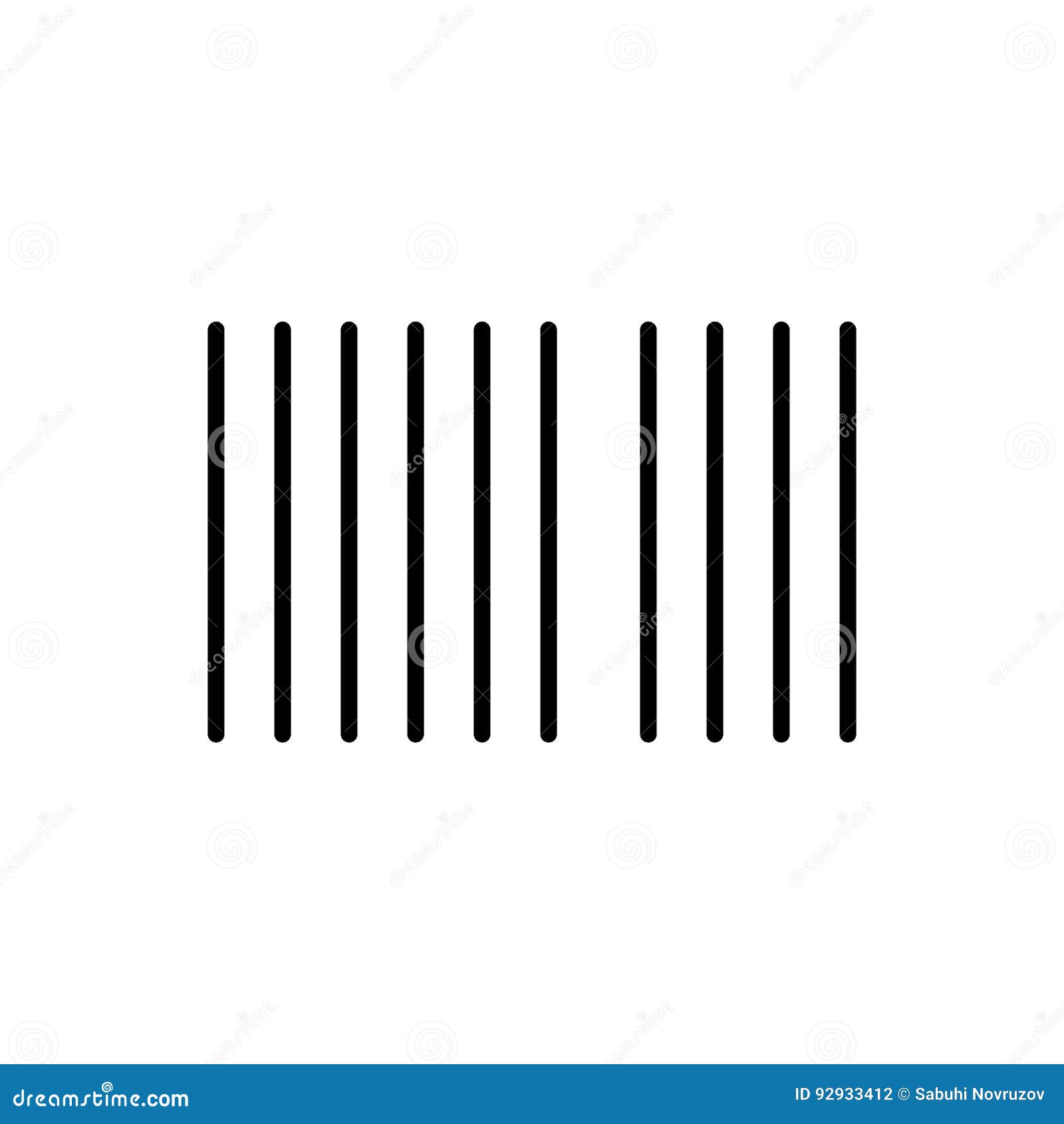 Barcode Vector Icon. Black and White Barcode Illustration. Outline ...