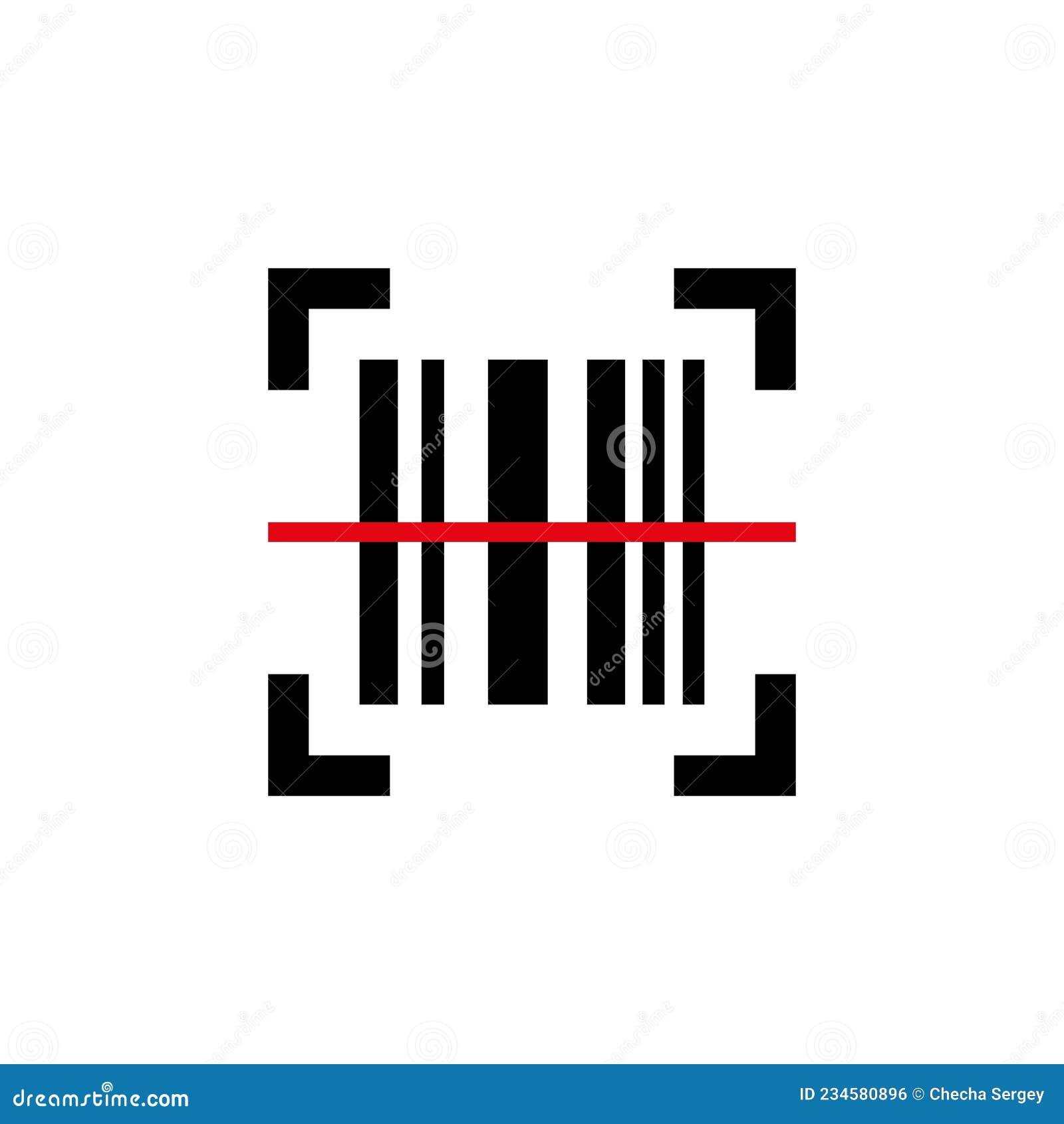 Barcode Icon. Black Bar Code Pictogram for Designation. Stock Vector ...