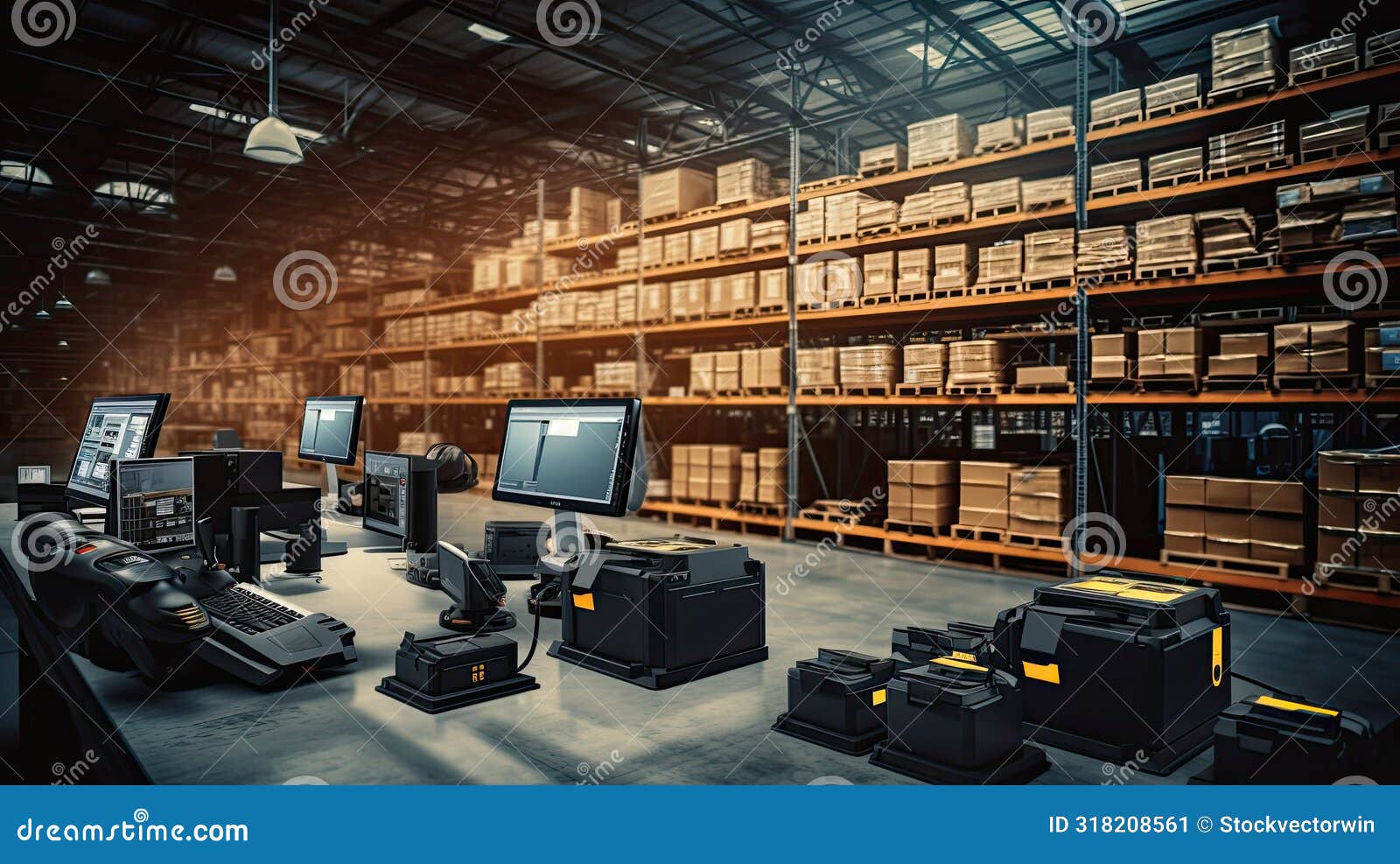 Barcode Warehouse Technology Stock Illustration - Illustration of ...