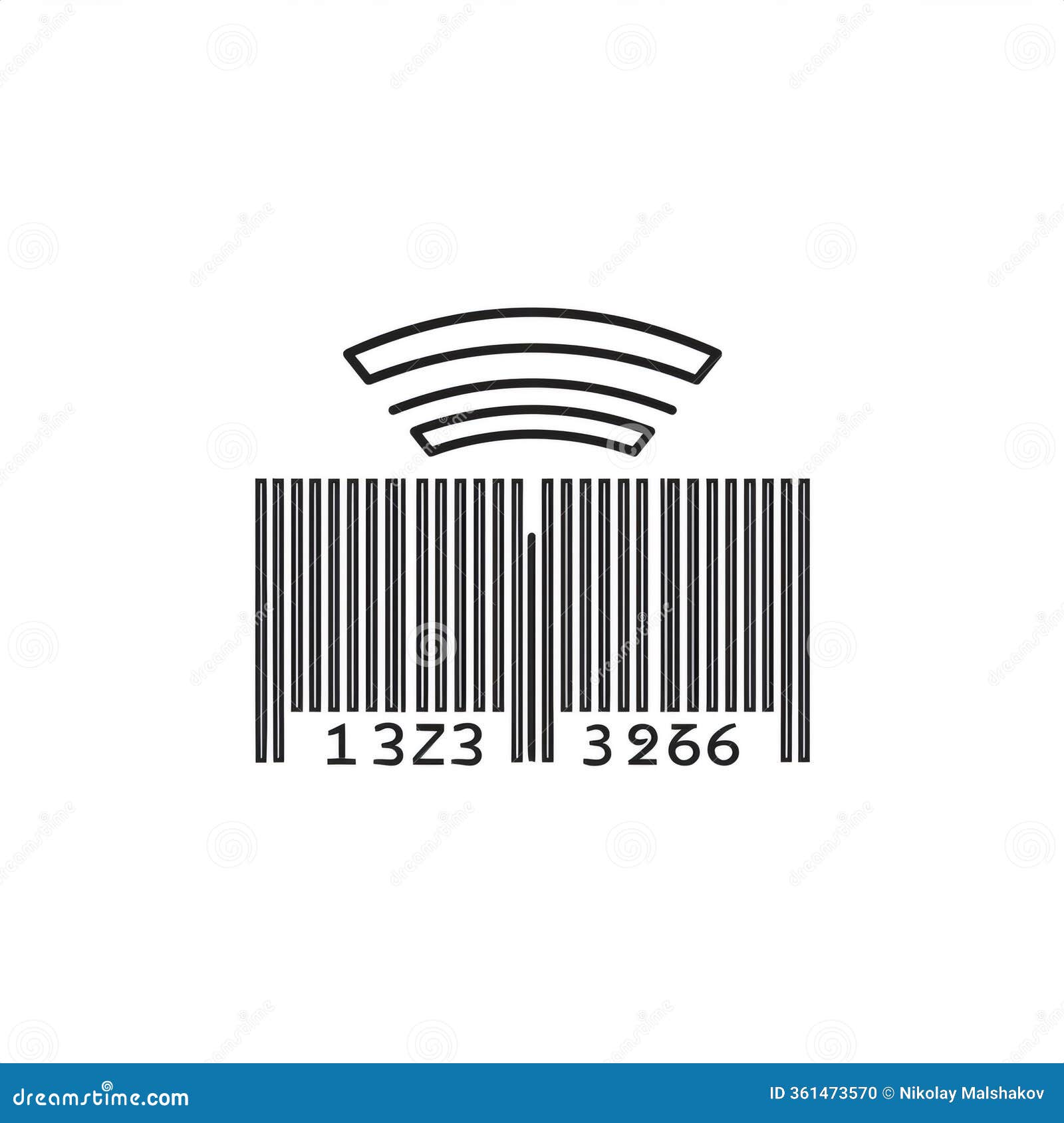 Barcode with Wireless Signal Representing Tracking Technology, Suitable ...
