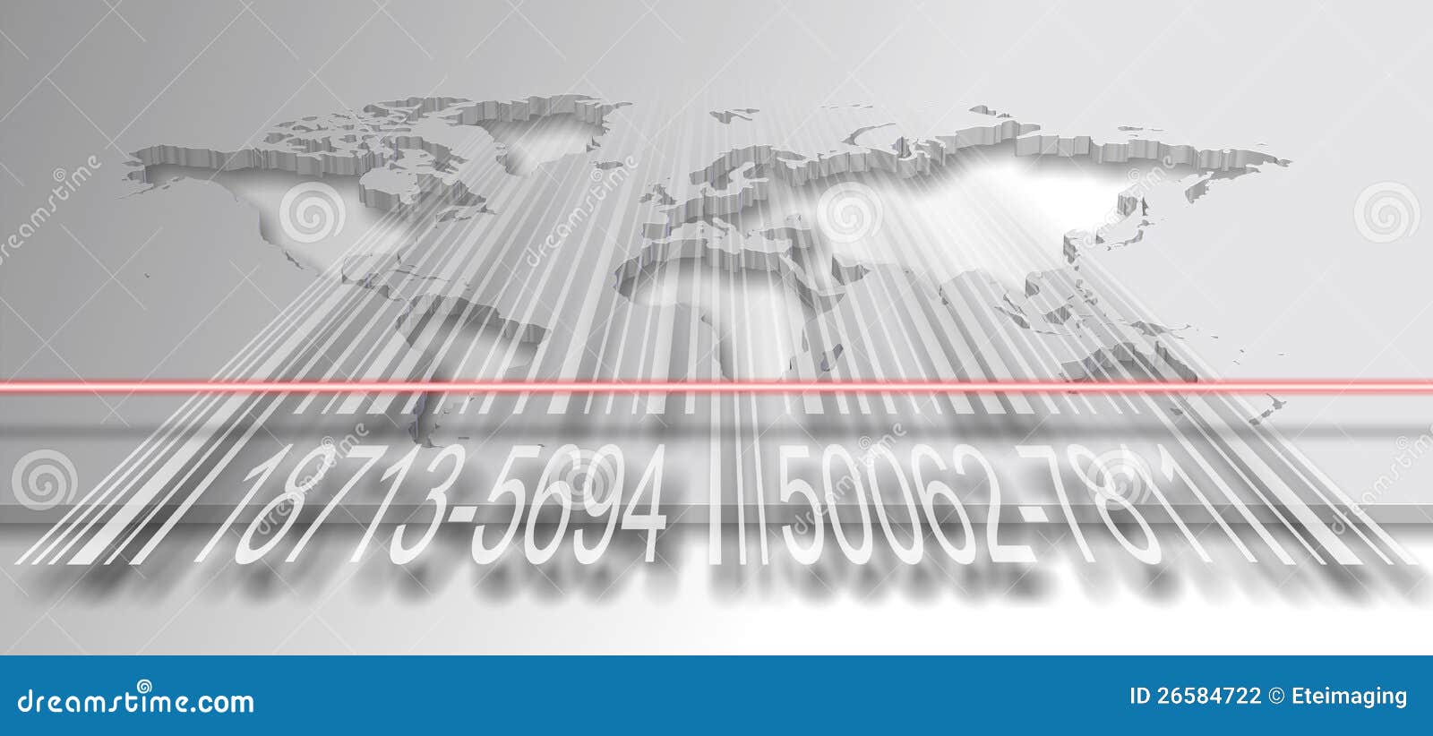 Barcode and world stock illustration. Illustration of connection - 26584722