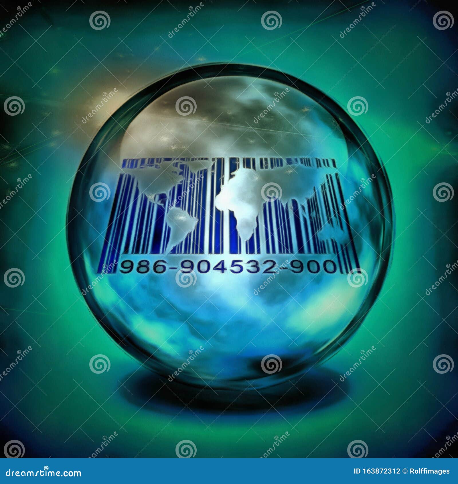 Barcode with world`s map stock illustration. Illustration of commerce ...