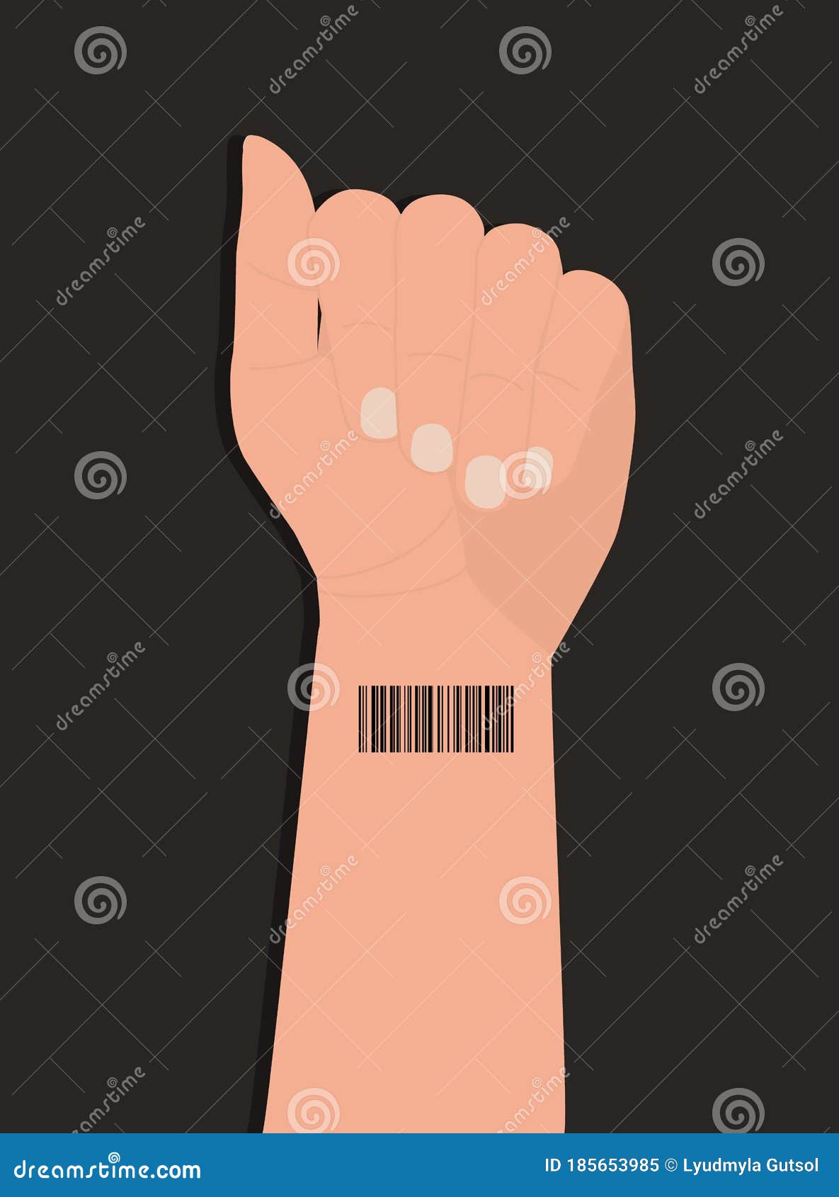 Barcode on Wrist of a Human Hand. Concept of Genetic Digital ...
