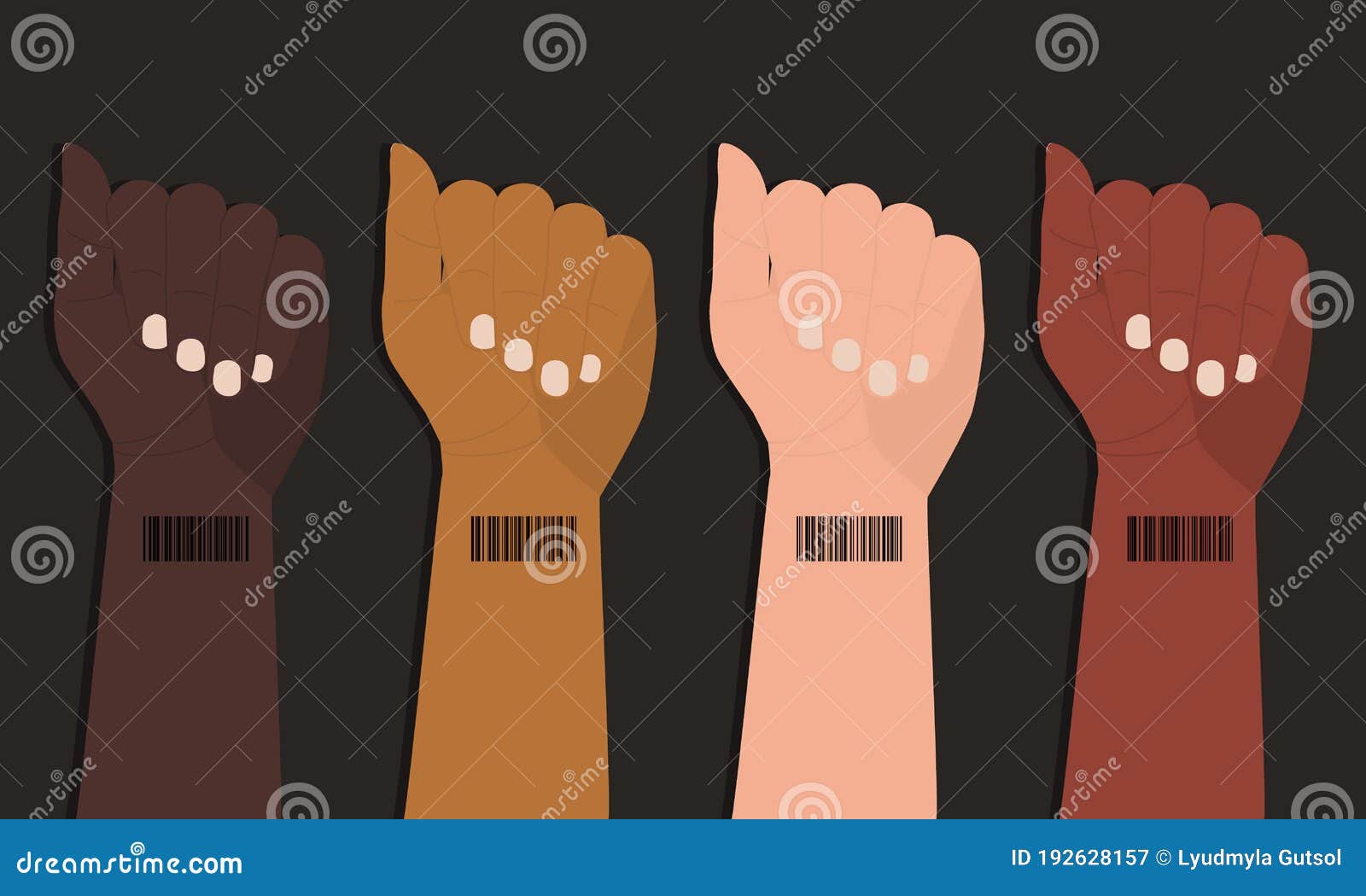 Barcode on Wrist of Human Hands. Concept of Global Digitalization and ...
