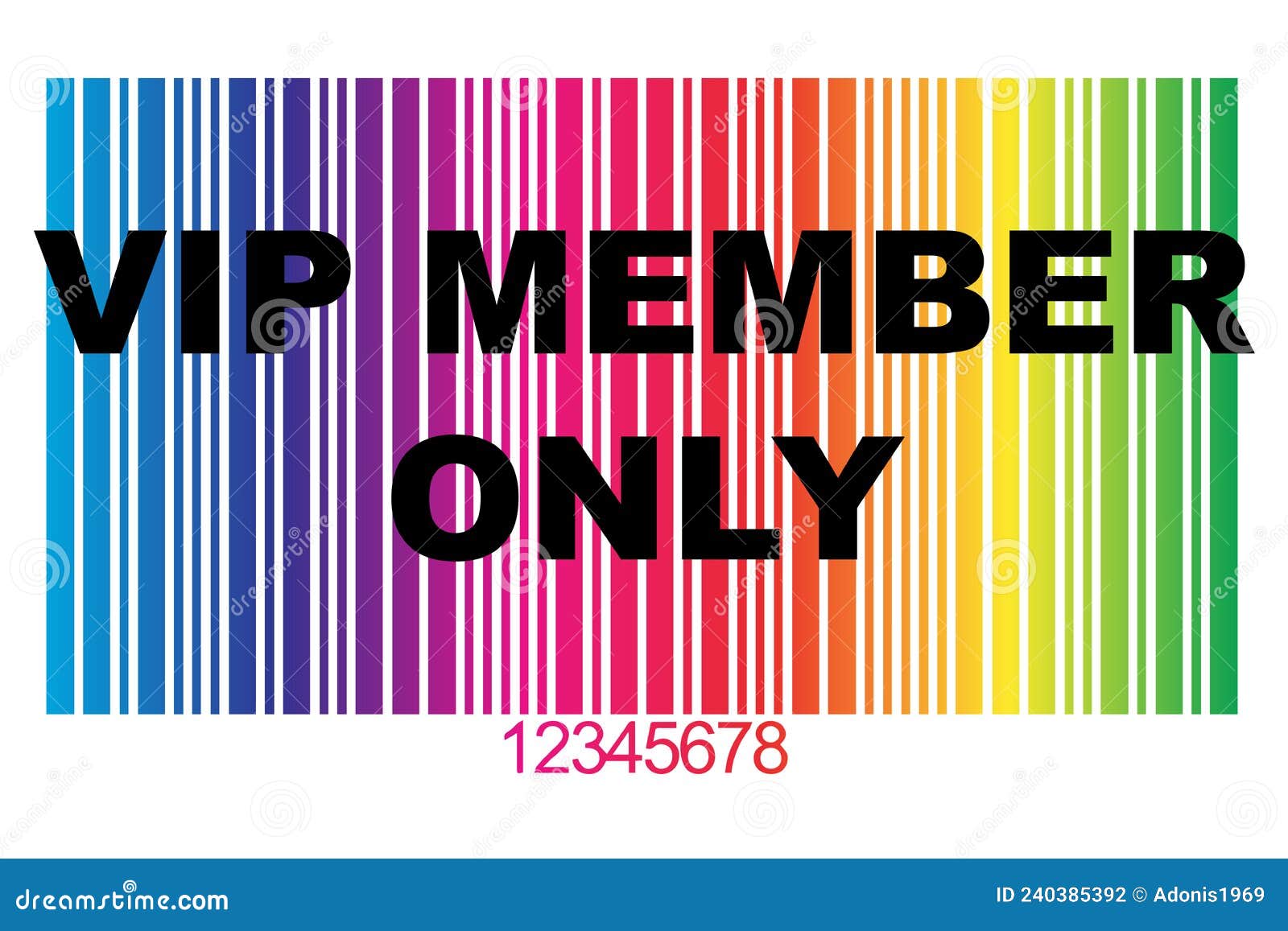 Vip Member only with Barcode on White Stock Illustration - Illustration ...