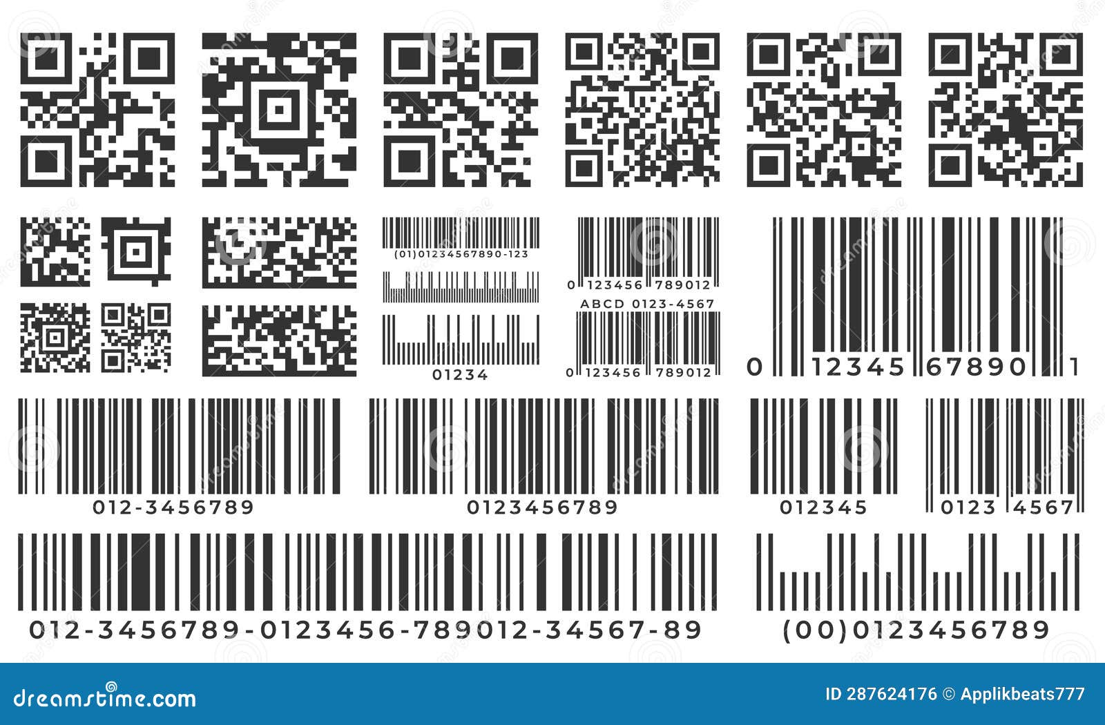 Barcodes. Scan Bar Label, Qr Code And Industrial Barcode. Product ...
