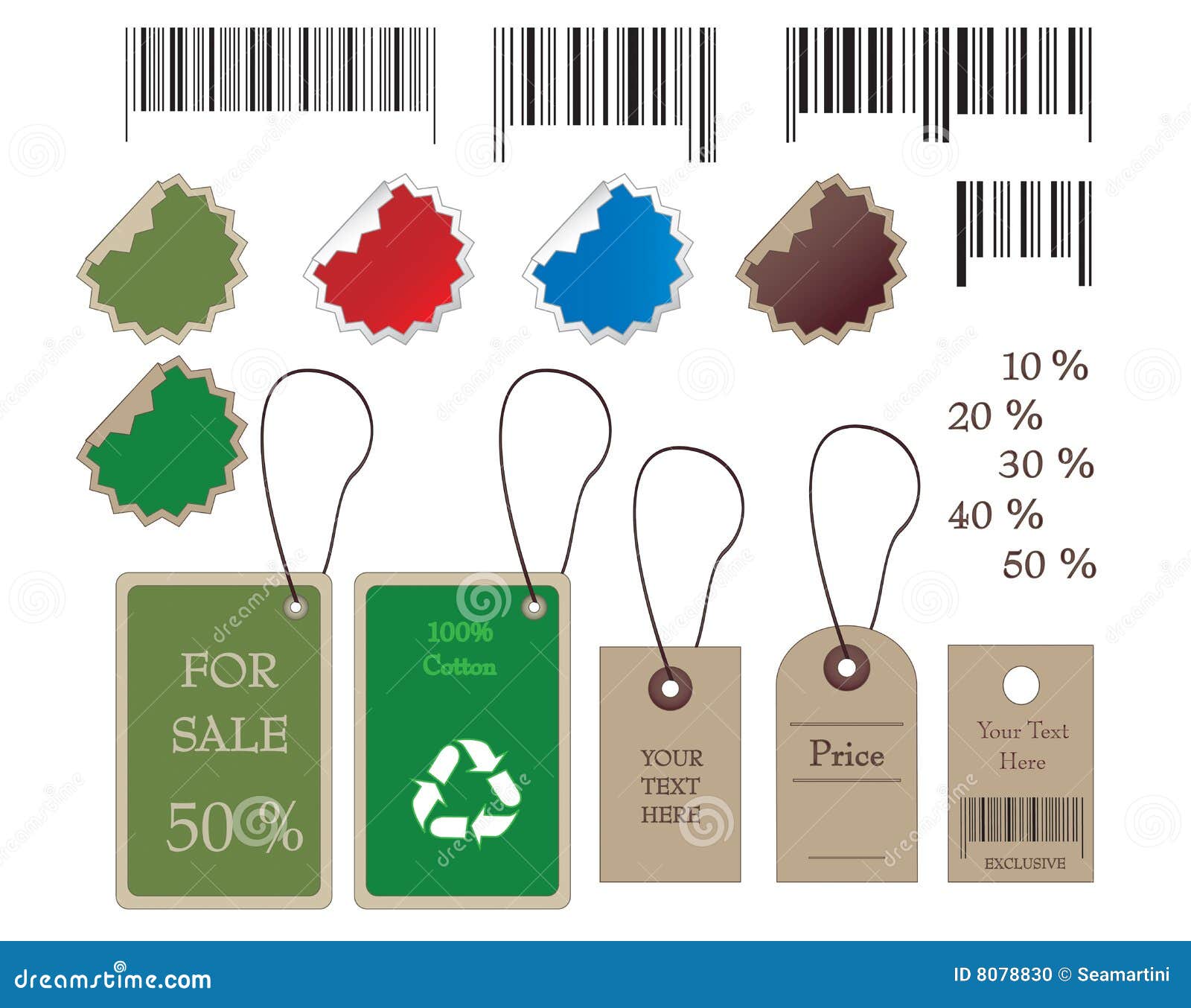 Barcodes, Stickers, Tally and Labels in Vector Stock Vector ...
