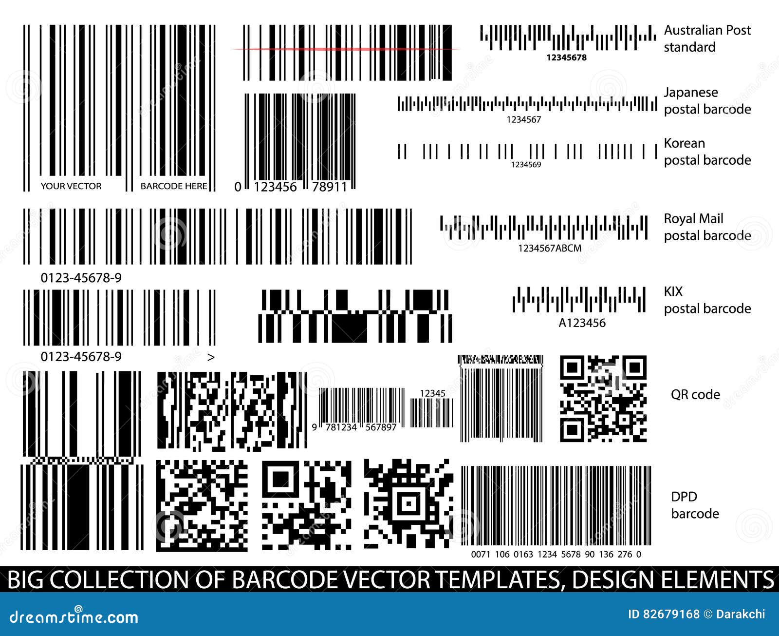 Barcodeschablonen-Vektorsatz Vektor Abbildung - Illustration von papier ...