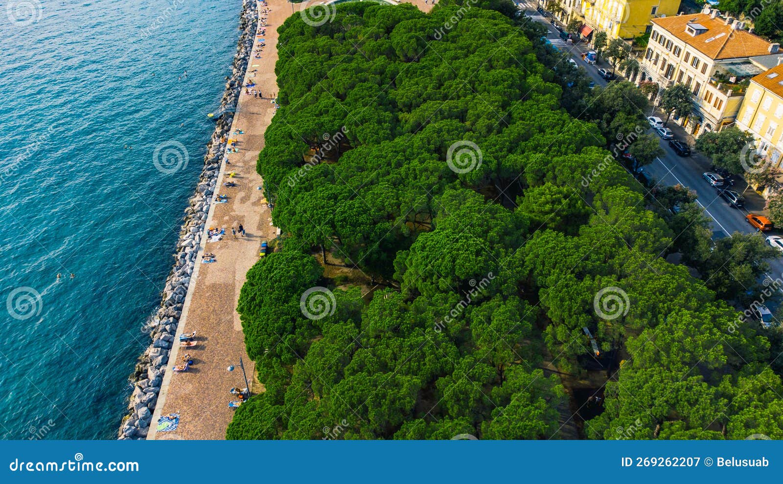 Barcola Beach Trieste from Above Stock Image - Image of friuli ...