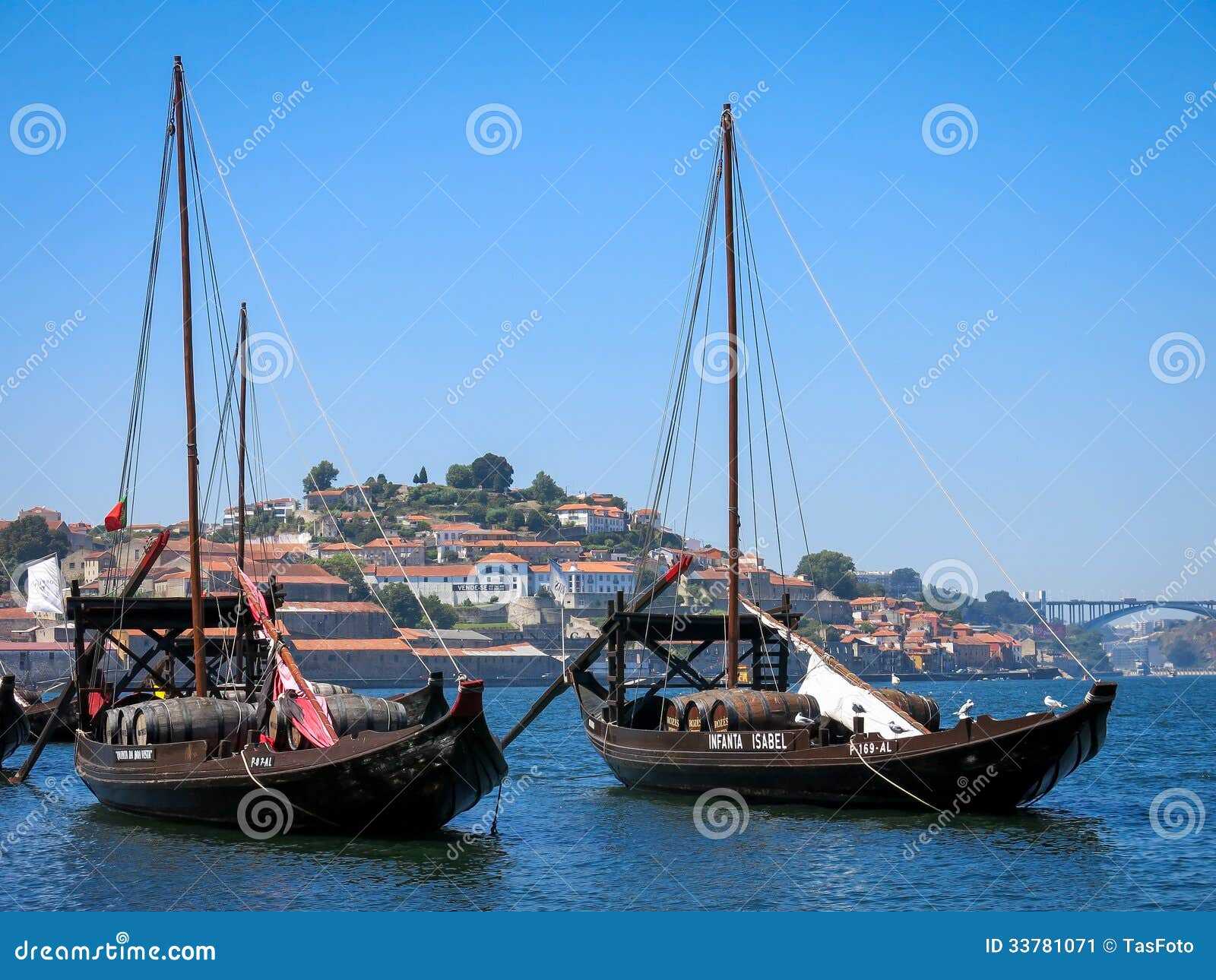Barcos De Rabelo No Rio De Douro, Porto Foto Editorial - Imagem de ...