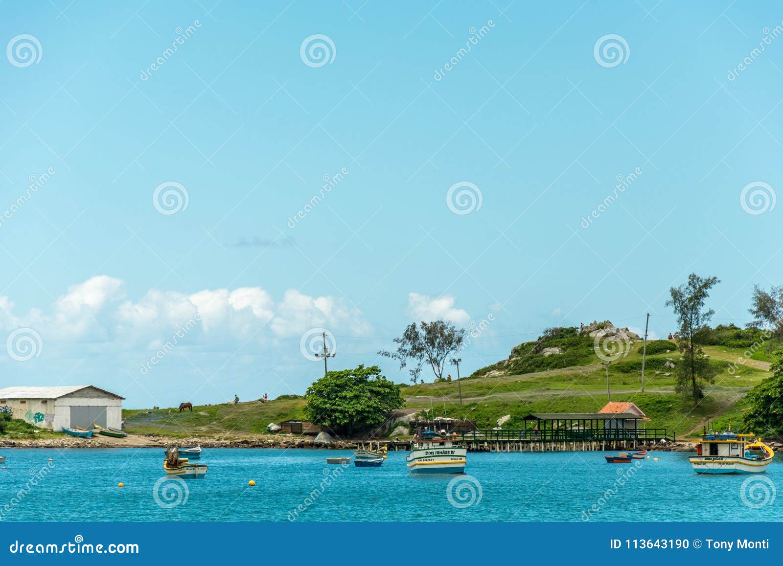 Barcos Que Flutuam Em Um Mar Calmo Imagem Editorial - Imagem de ...
