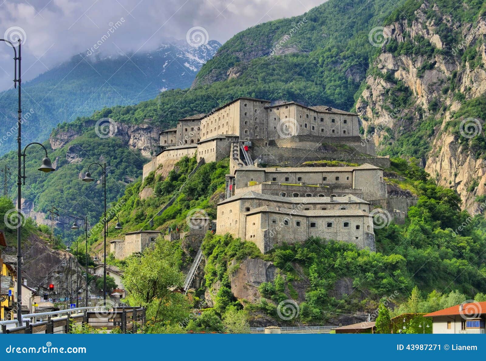 Bard stock image. Image of castle, hill, aosta, valley - 43987271