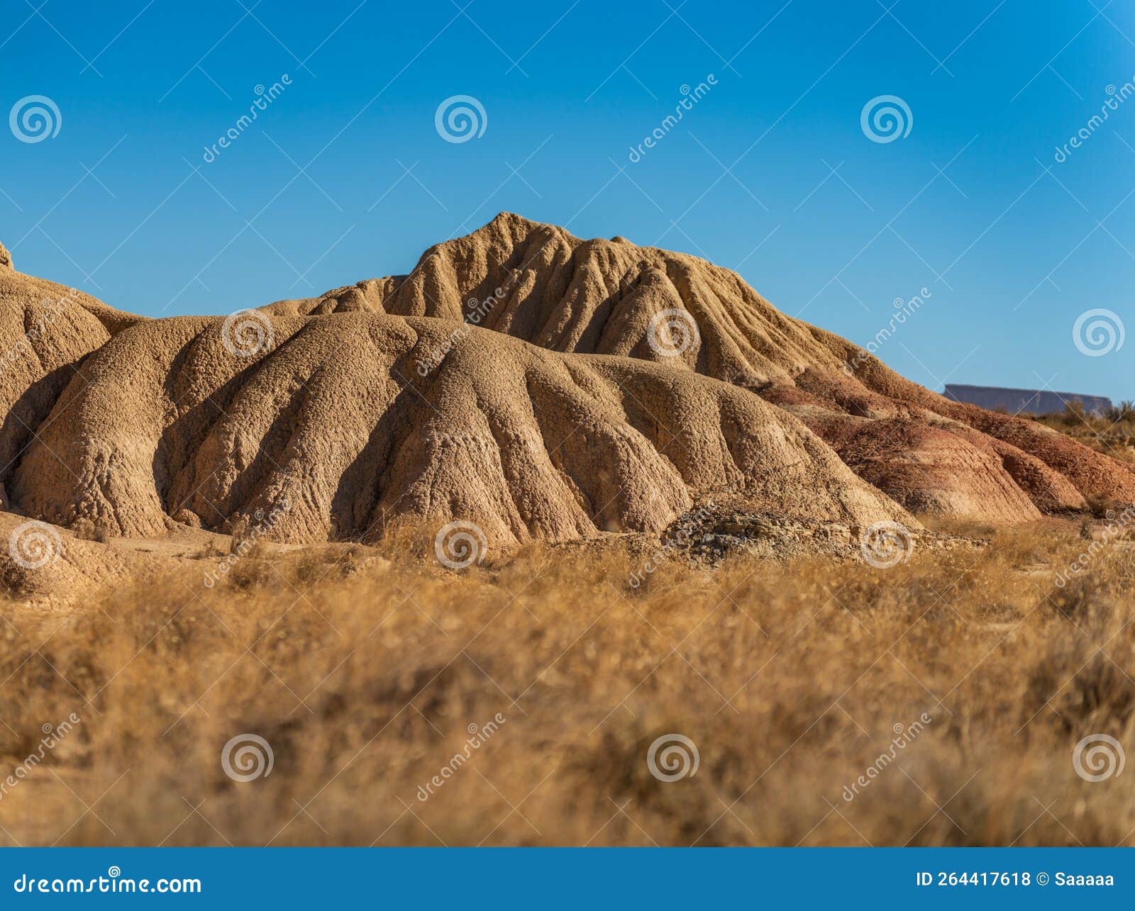 Bardenas Iconic Desert Formations View of the Hillside Stock Photo ...