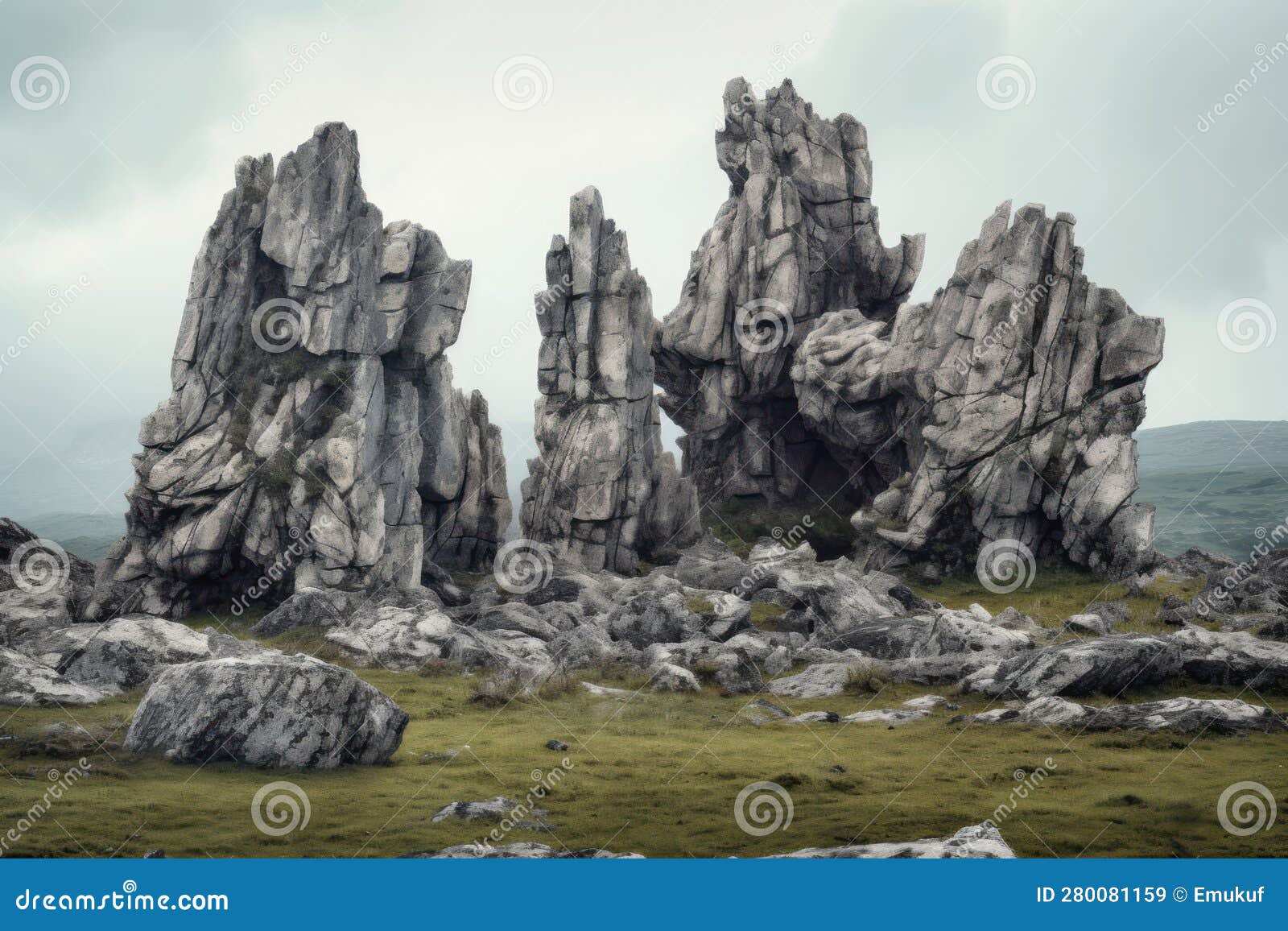 Bare Ancient Rocks Generative Ai Stock Illustration - Illustration of ...