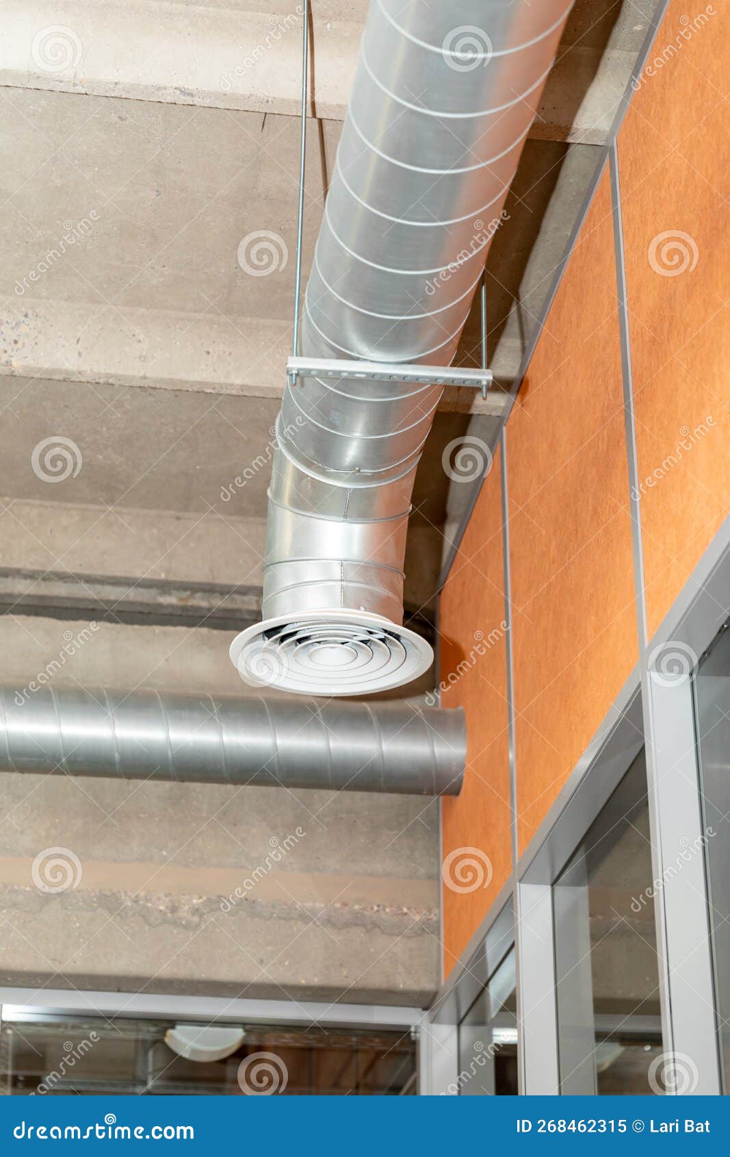 Air Flow And Ventilation System. Air Handling Units On Ceiling Walls ...