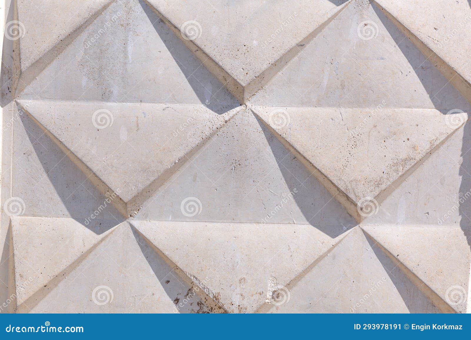Bare Concrete Wall Fragment with Triangular Relief Shape Stock Image ...