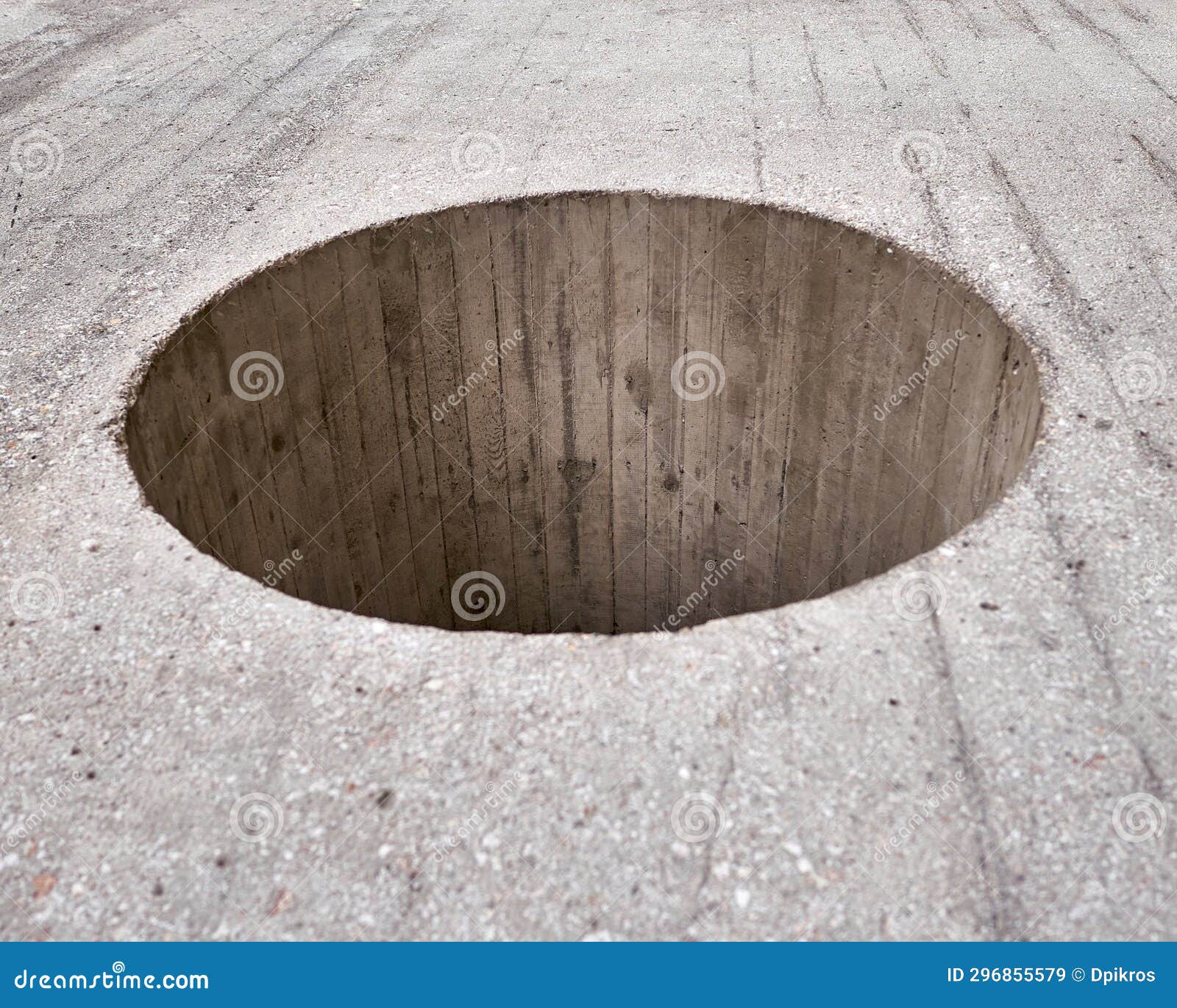 Bare Concrete Wall Surface with a Round Opening, Building Construction ...