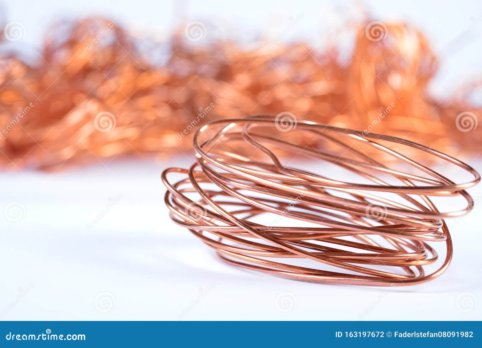 Copper wire stock photo. Image of electric, factory - 163197672
