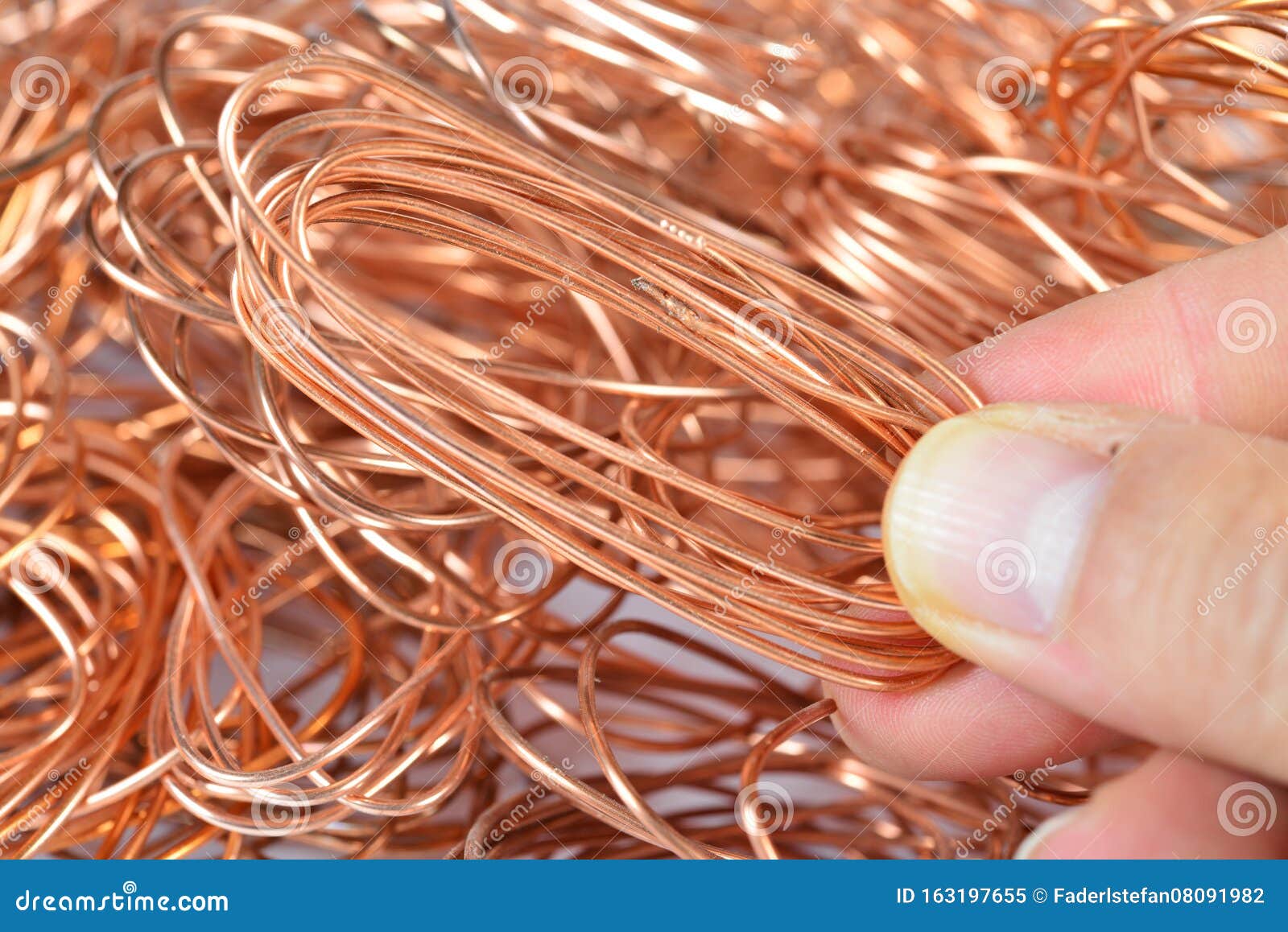Finger with copper wire stock image. Image of engineering - 163197655
